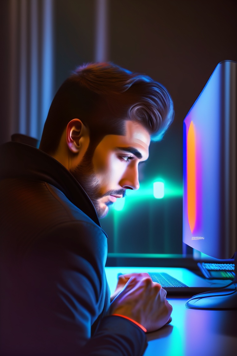 Lexica - A man in his mid 20s wearing y2k with black outfit testing a ...