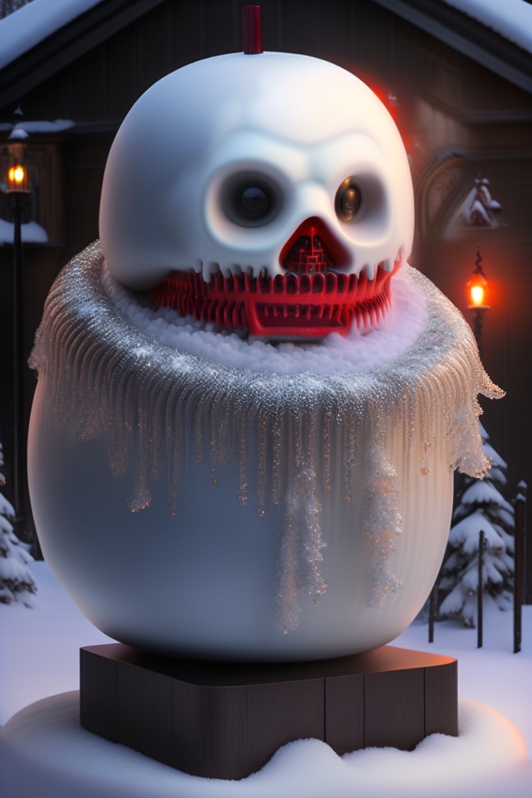 Lexica - Horror snowman by Giger, blood, disturbing