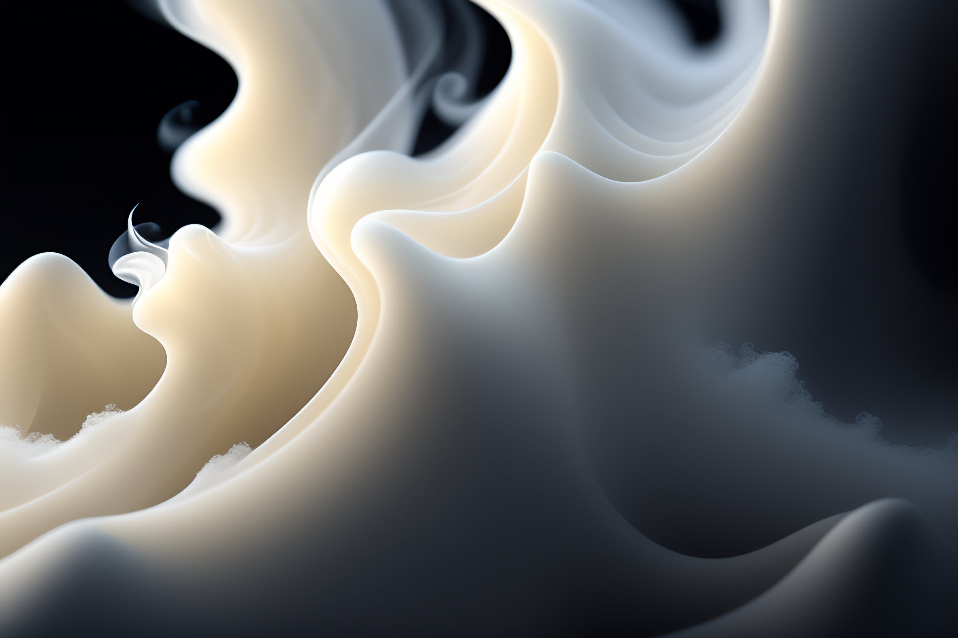 Lexica - Ultra detailed of flowing ivory, covered with billowing smoke ...