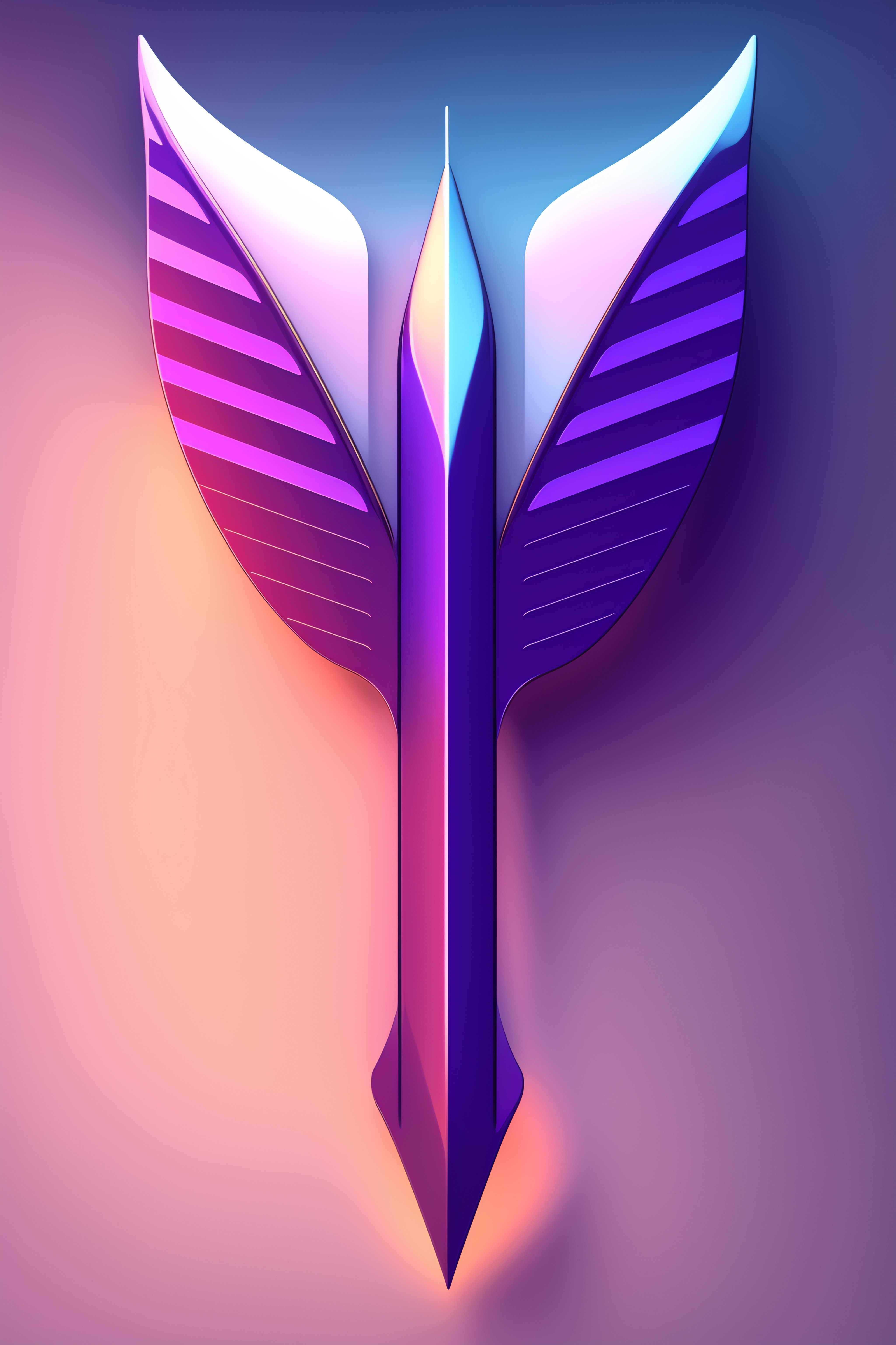 Lexica - 3d icon render of a wing, arrow quiver, magic wand, majestic ...