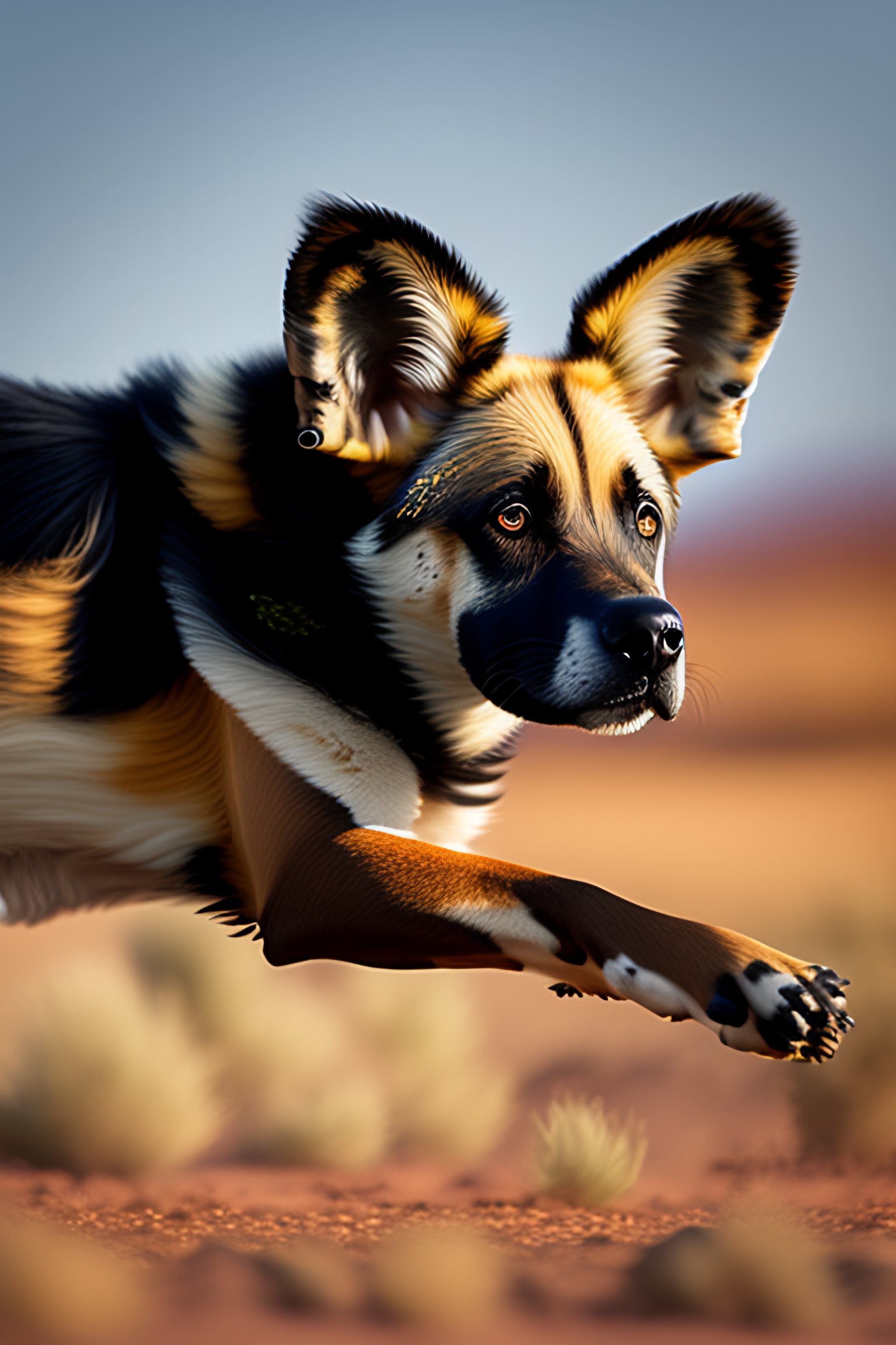 Lexica - A flying wild dog