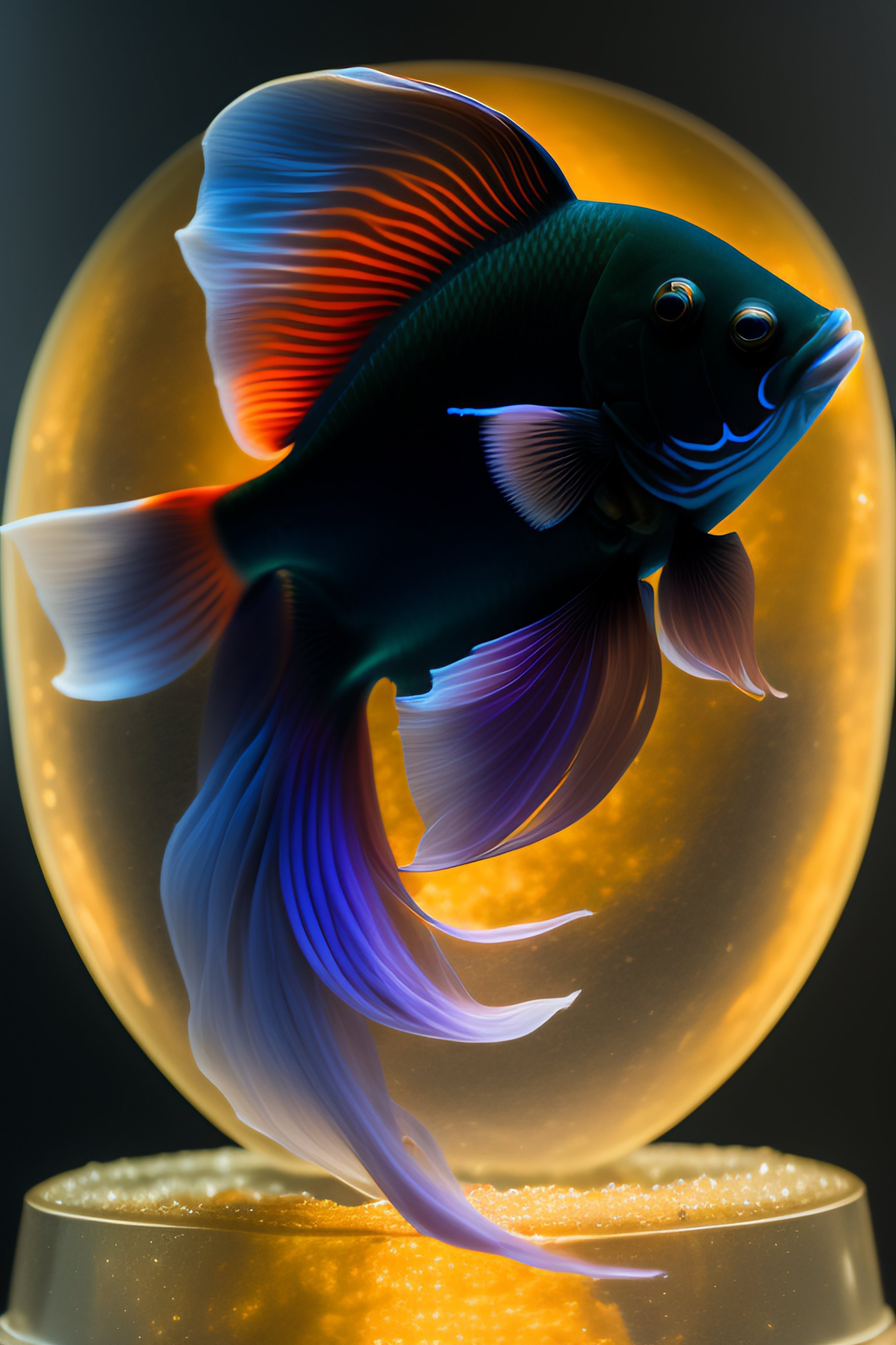 Lexica - A black moon goldfish