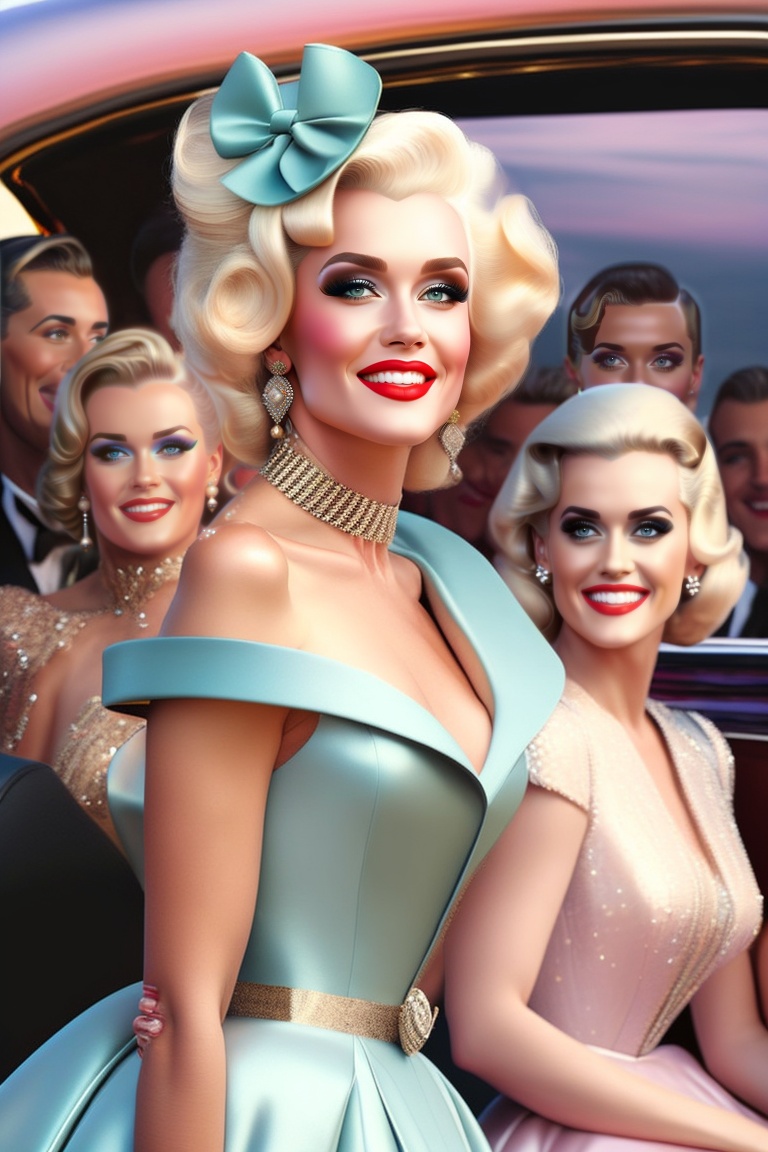 Lexica - Marilyn Monroe and Katy Perry wearing evening designer dresses ...