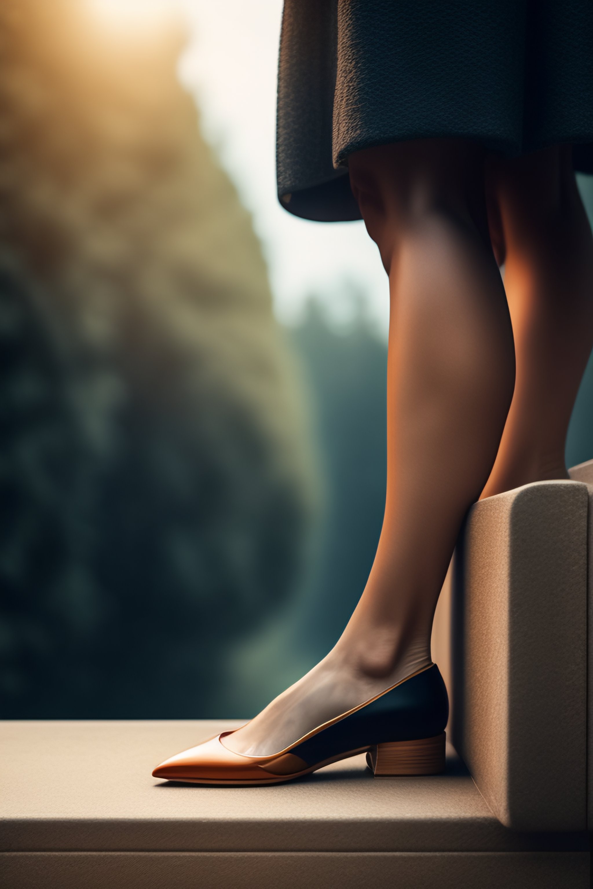 Lexica - Viewpoint of a woman looking at her feet