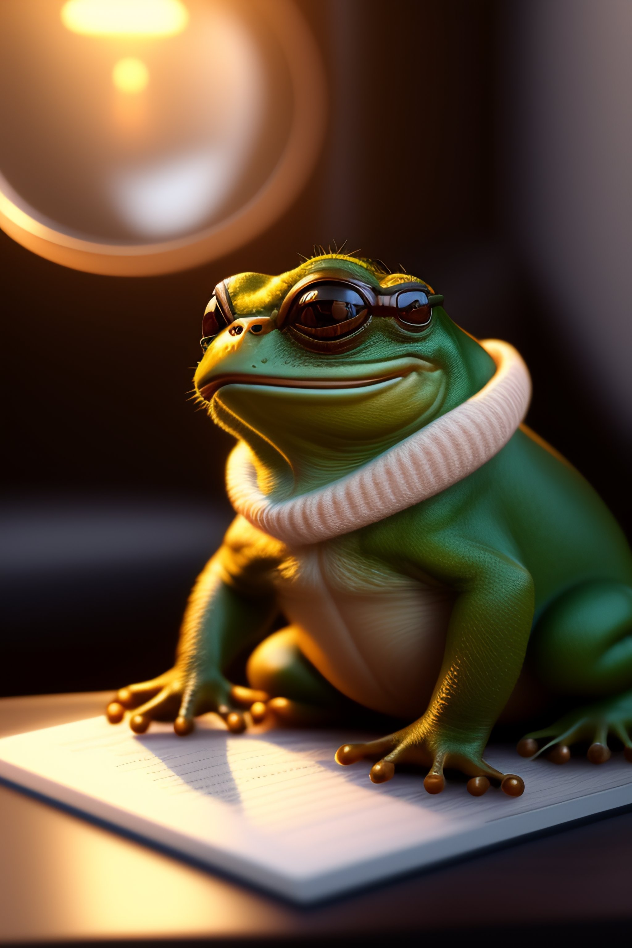 Lexica - An exhausted pepe the frog commiting tax fraud, paperwork ...