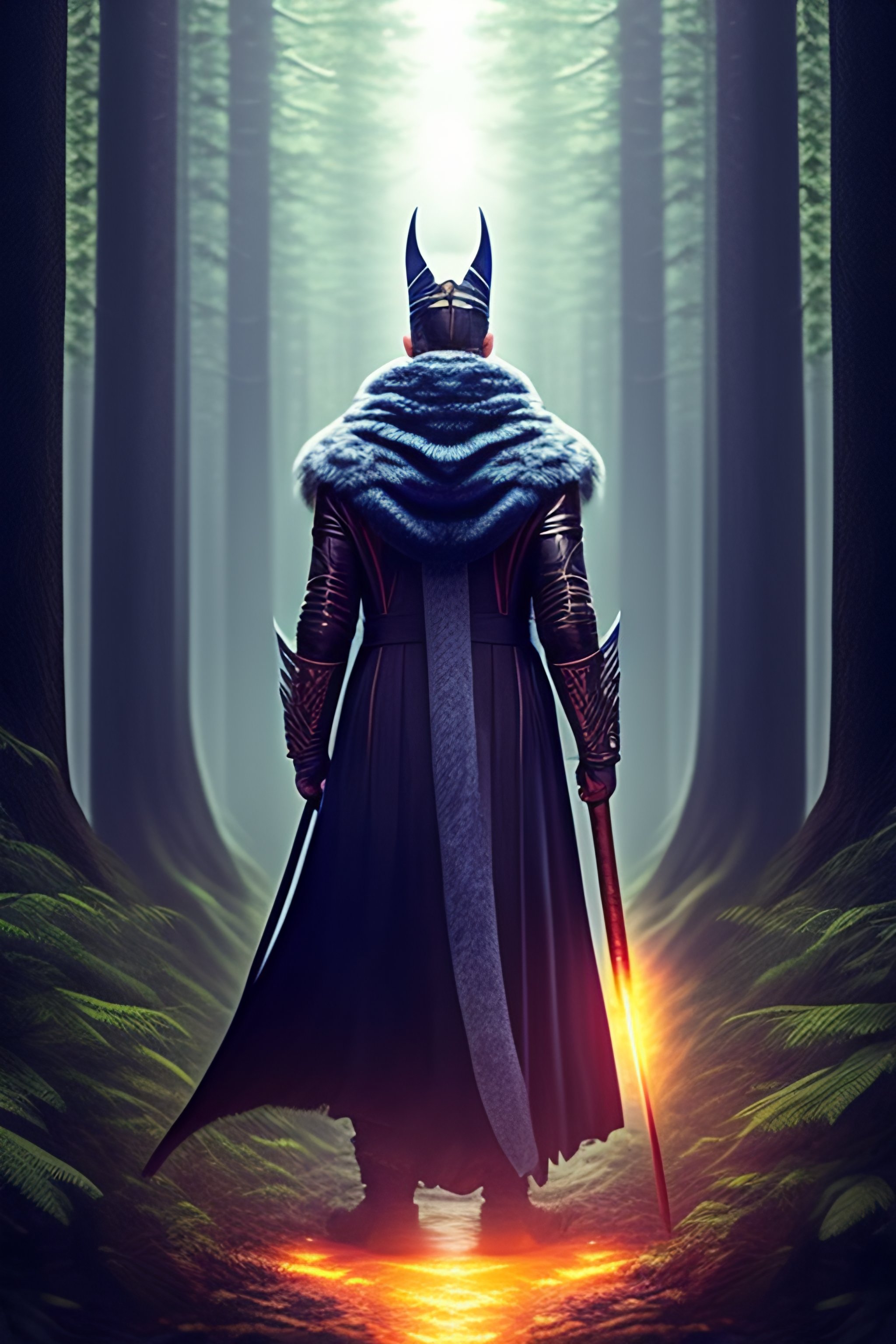 Lexica - A masculine blond wizard inside the forest, fighting an evil ...