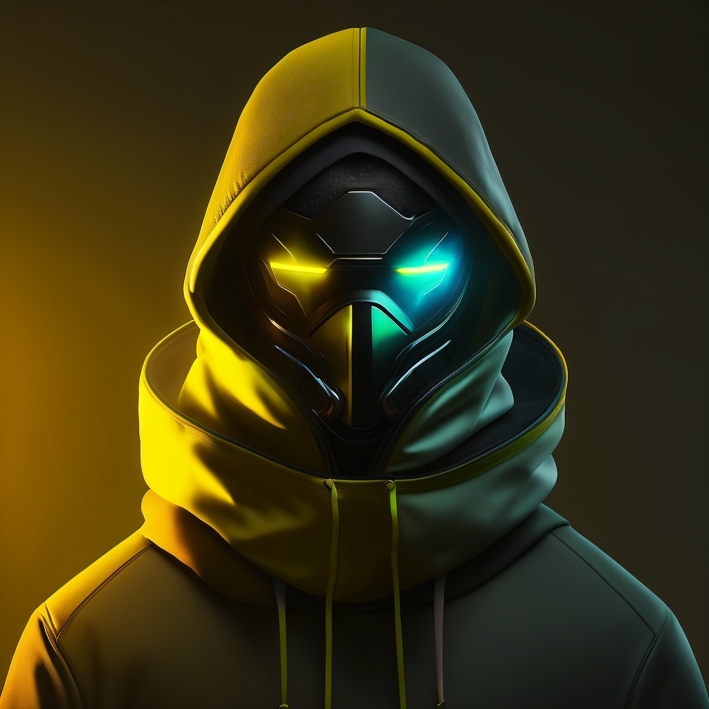 Lexica - Male character, yellow, with hood, full face mask, neon yellow ...