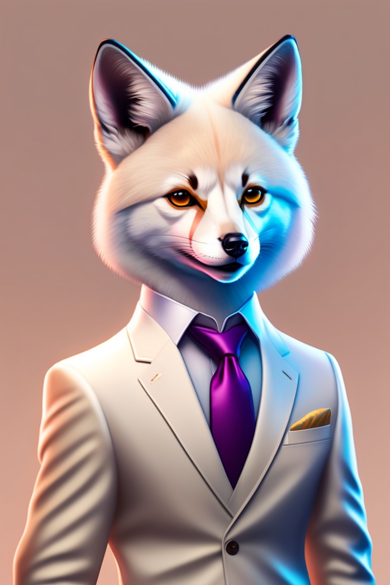 Lexica - Avatar image,Anthropomorphic japanese white fox fox in a the ...