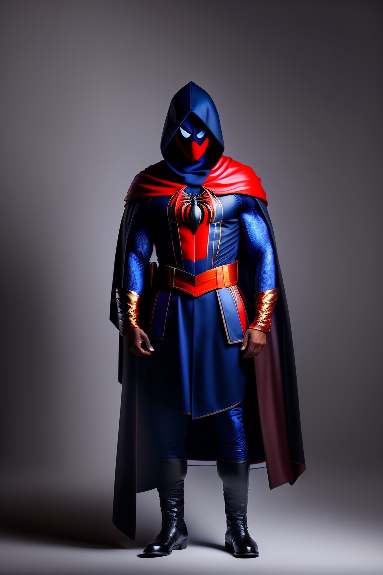 Lexica - Young man, fully masked, fantasy, Spider-Man style, black ...