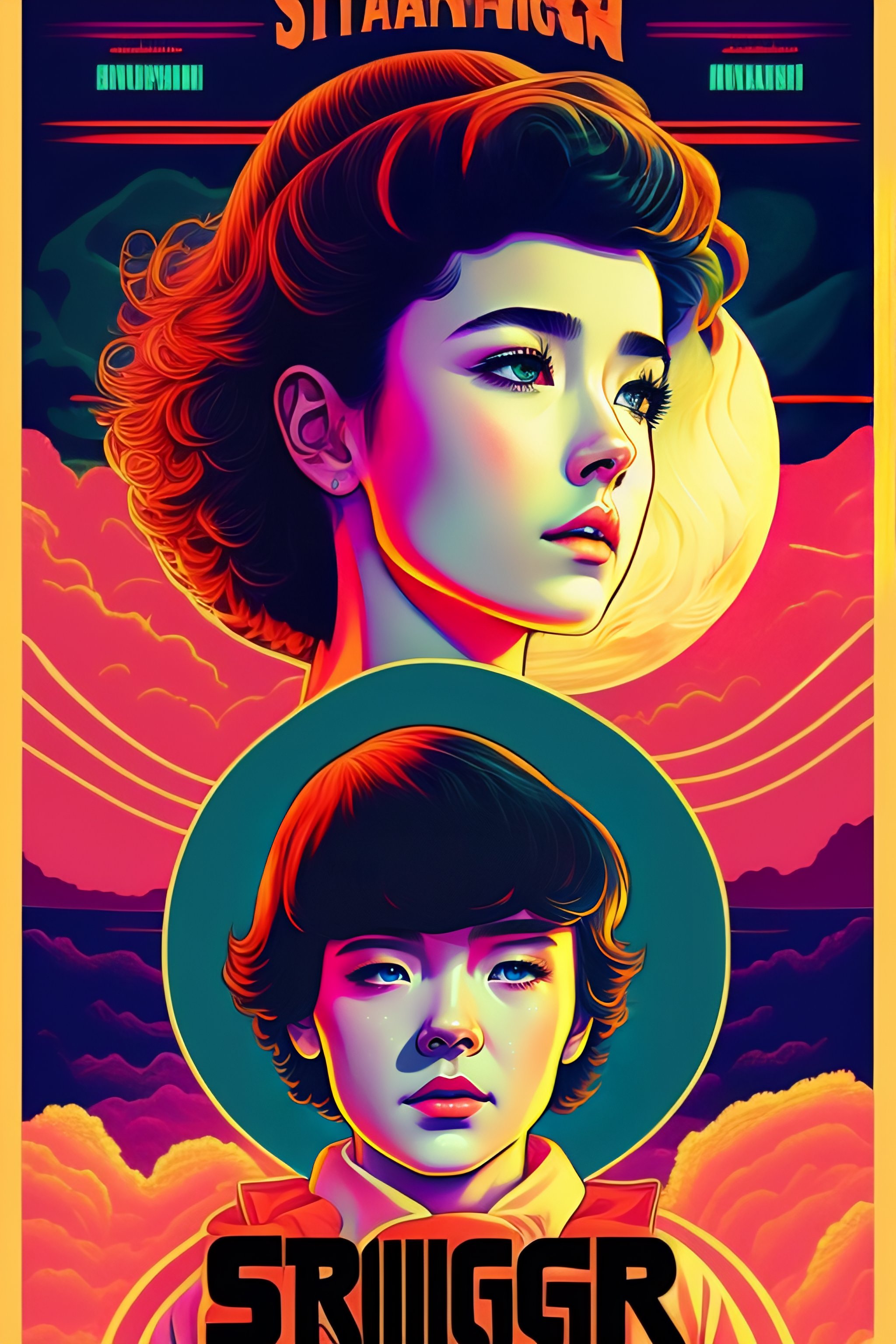Lexica - Stranger things TV series poster in the style of 90's vintage ...