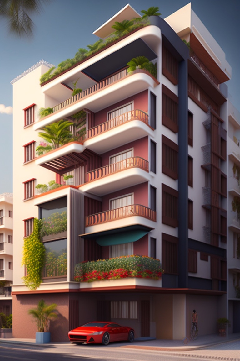 Lexica - Residential three storied building with four flat in each stories,