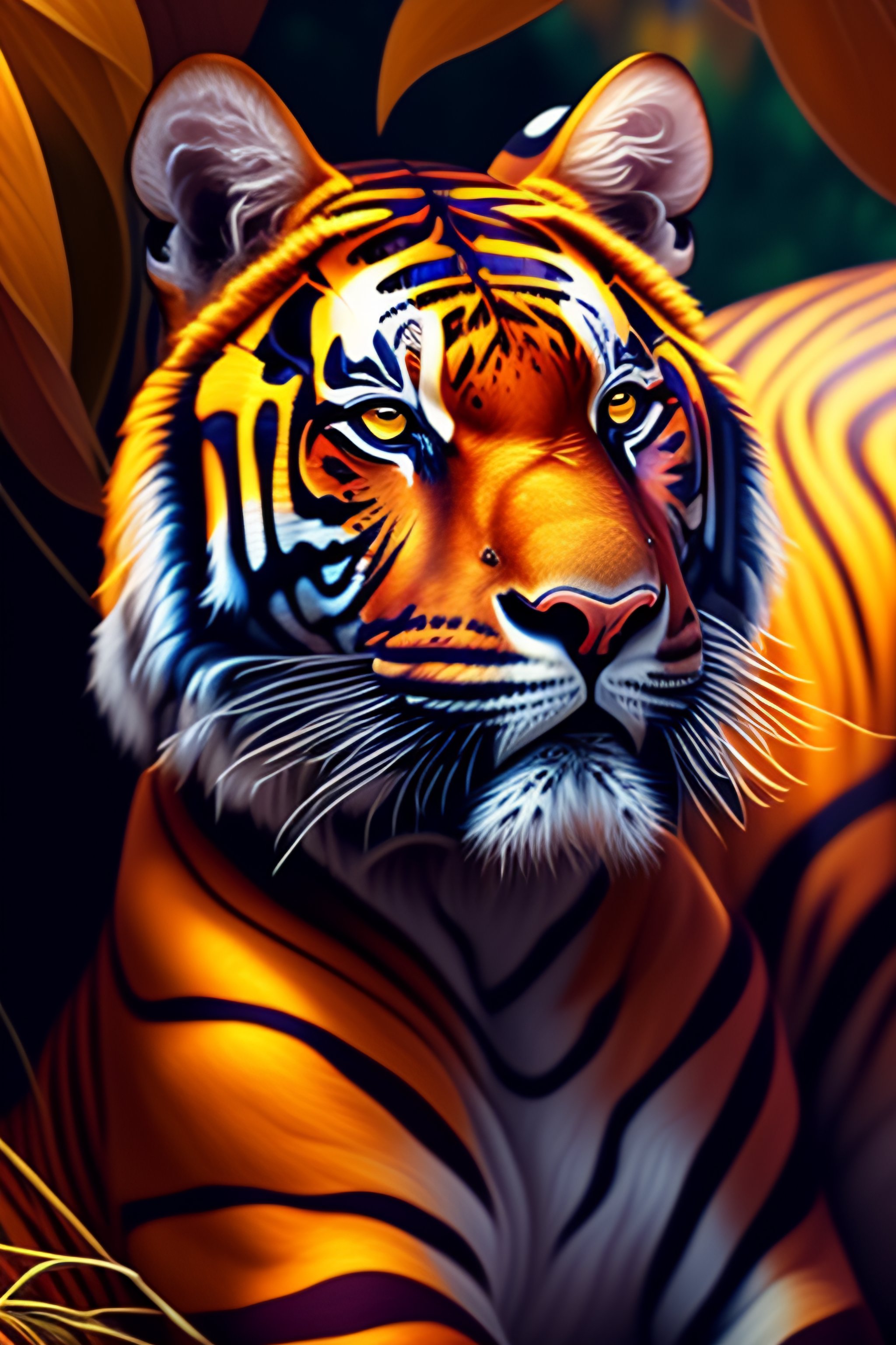 Lexica - Excellent painted isometric view of tiger, high quality ...