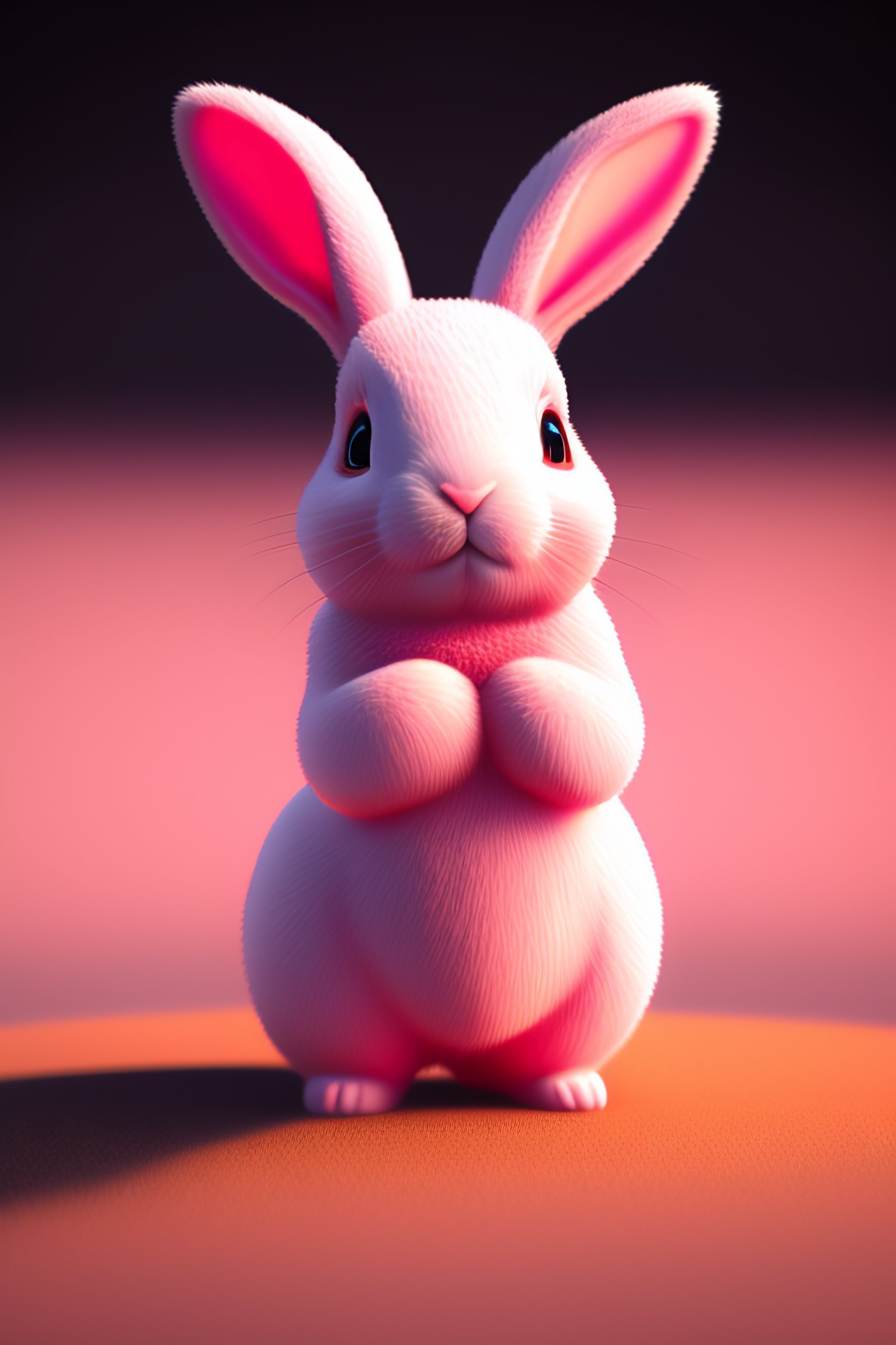 Lexica - A 3d render of a pink little bunny waving at the camera, apex ...
