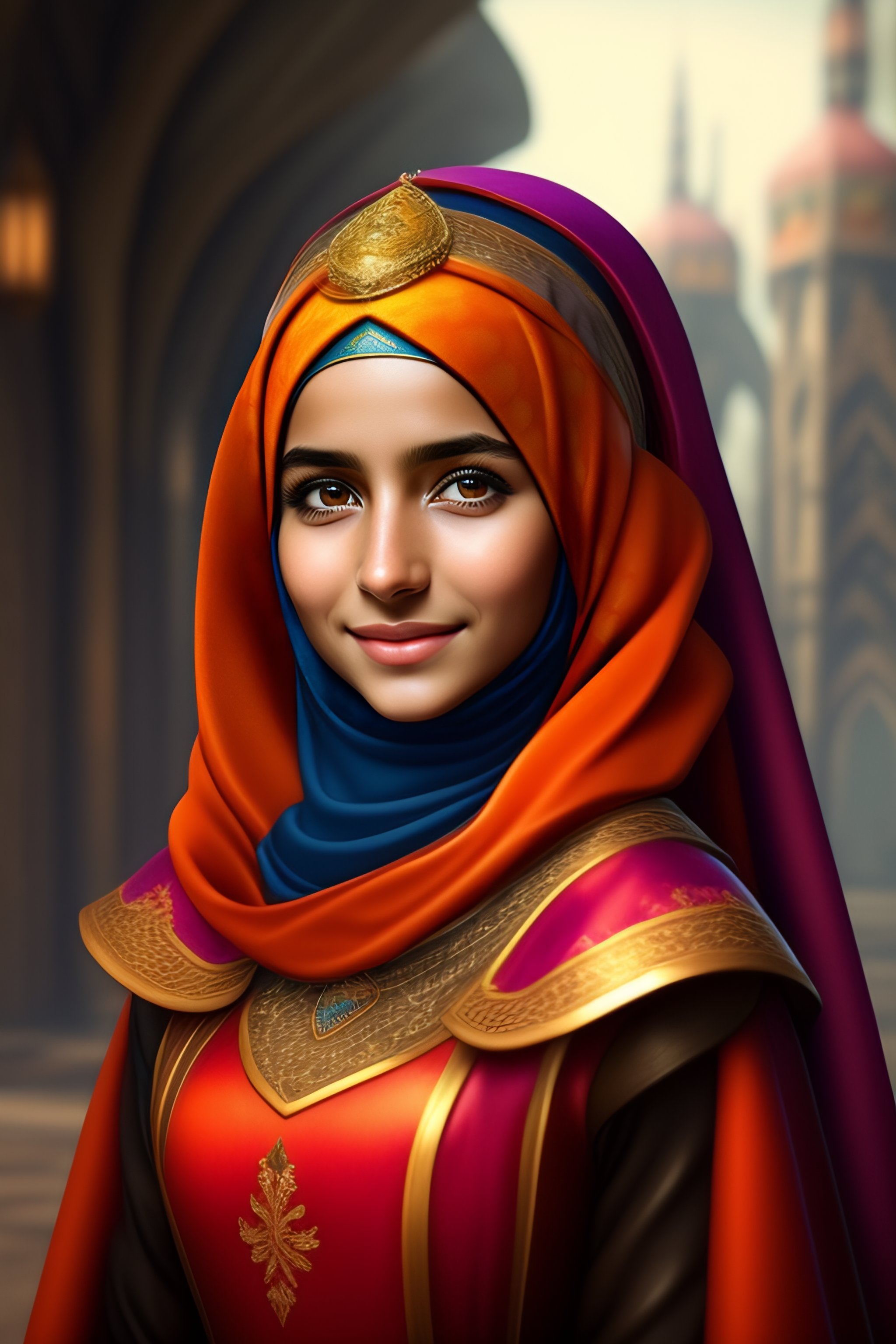 Lexica - Cute hijab girl in medieval mage clothing, ((seed:657949))