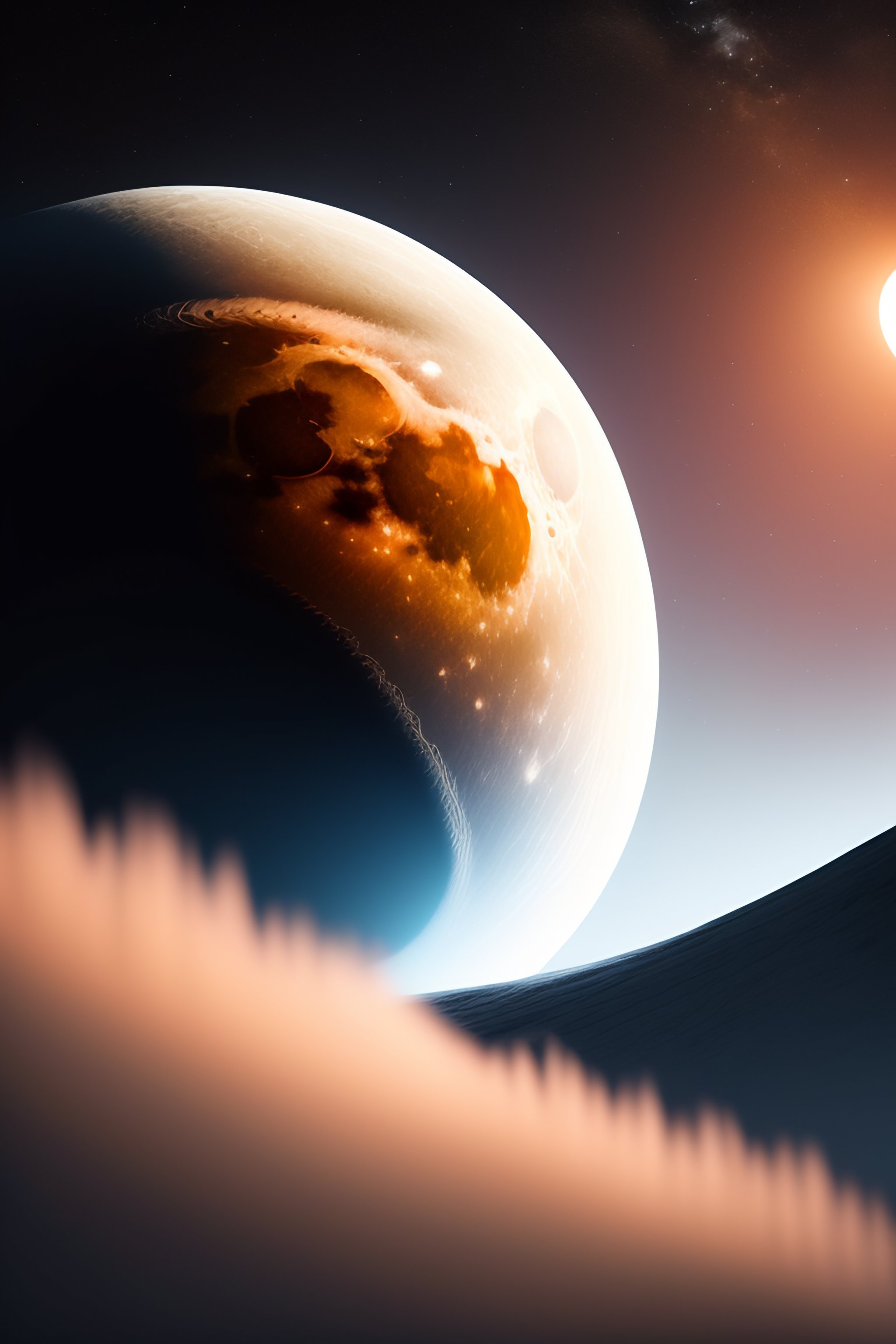 Lexica - Inspiring simplistic full moon view from earth, super realistic