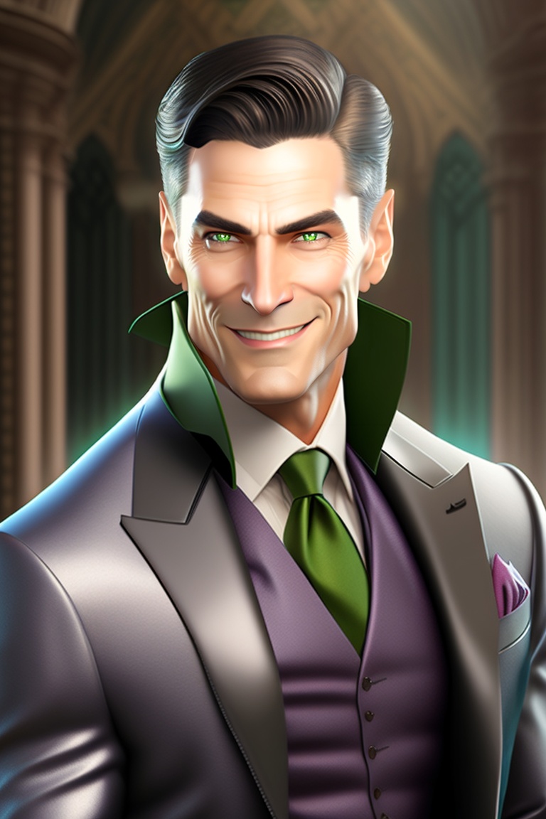 Lexica - Handsome evil looking muscular noble wizard man in a suit who ...