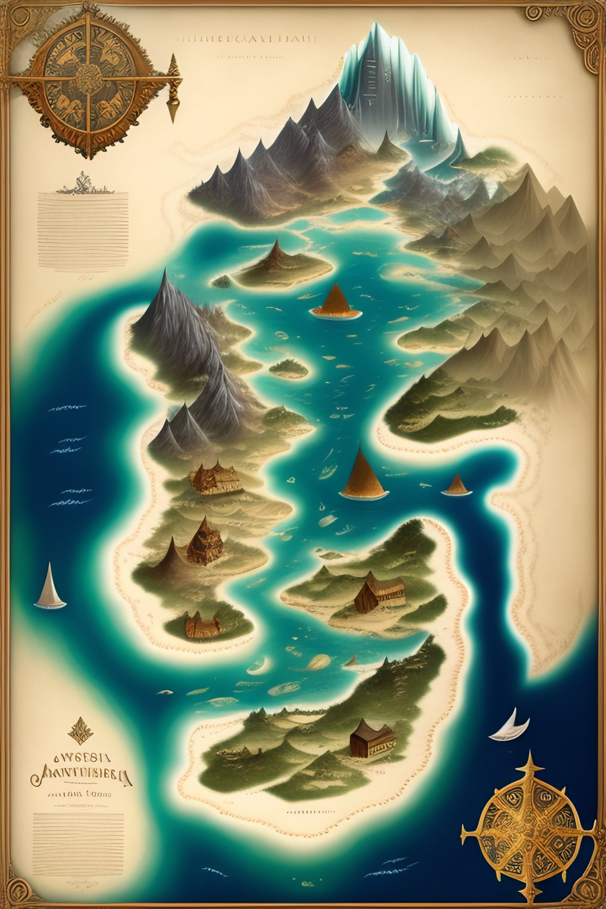 Lexica - Fantasy continent map in old medieval style