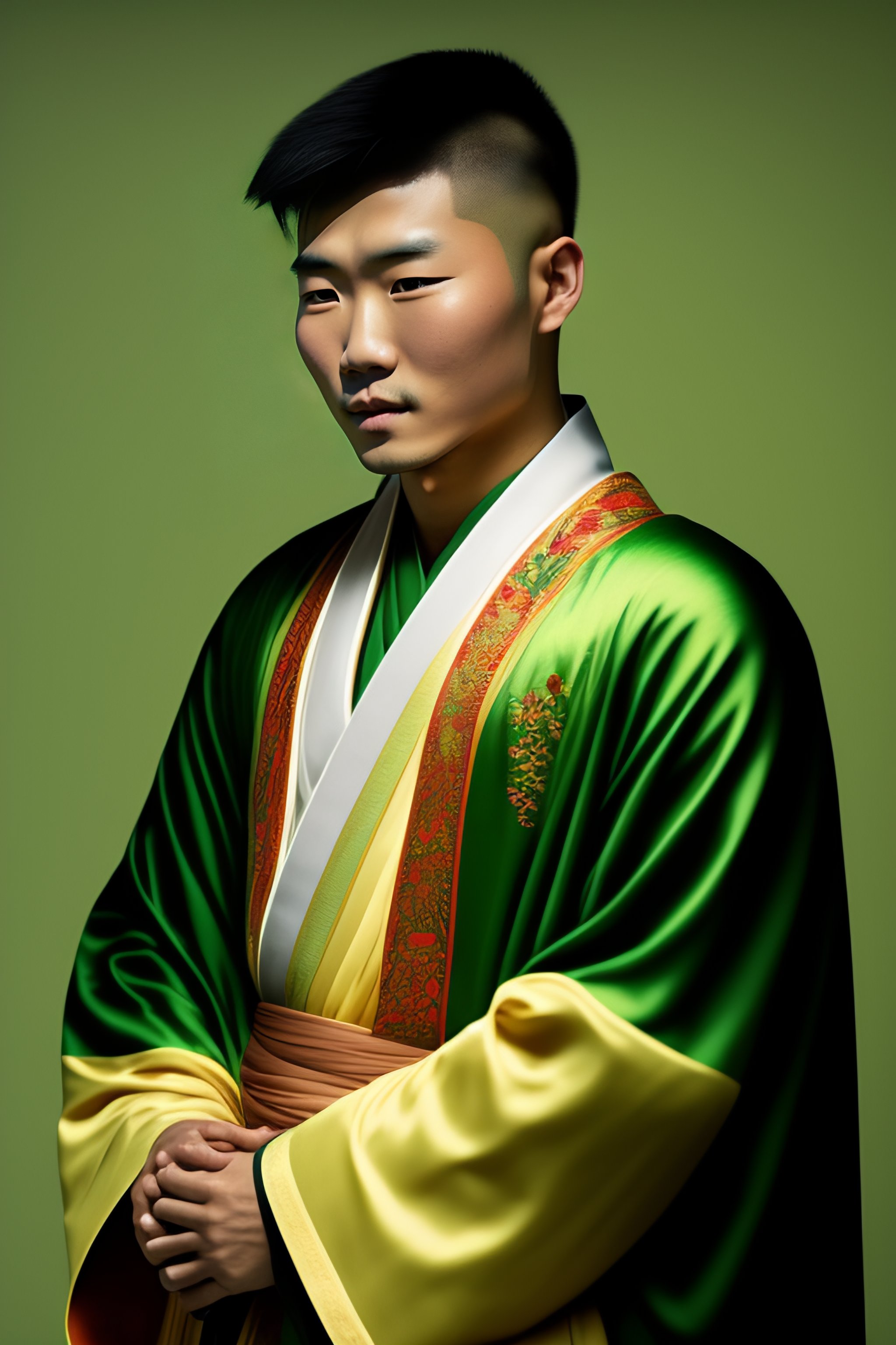 Lexica - Young asian monk with green kimono