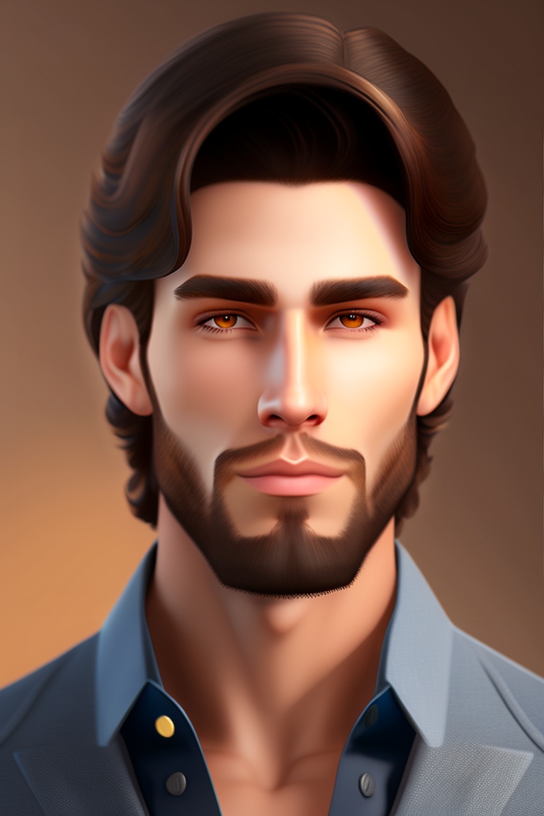 Lexica - Young guy with fair complexion and normal black beard, normal ...