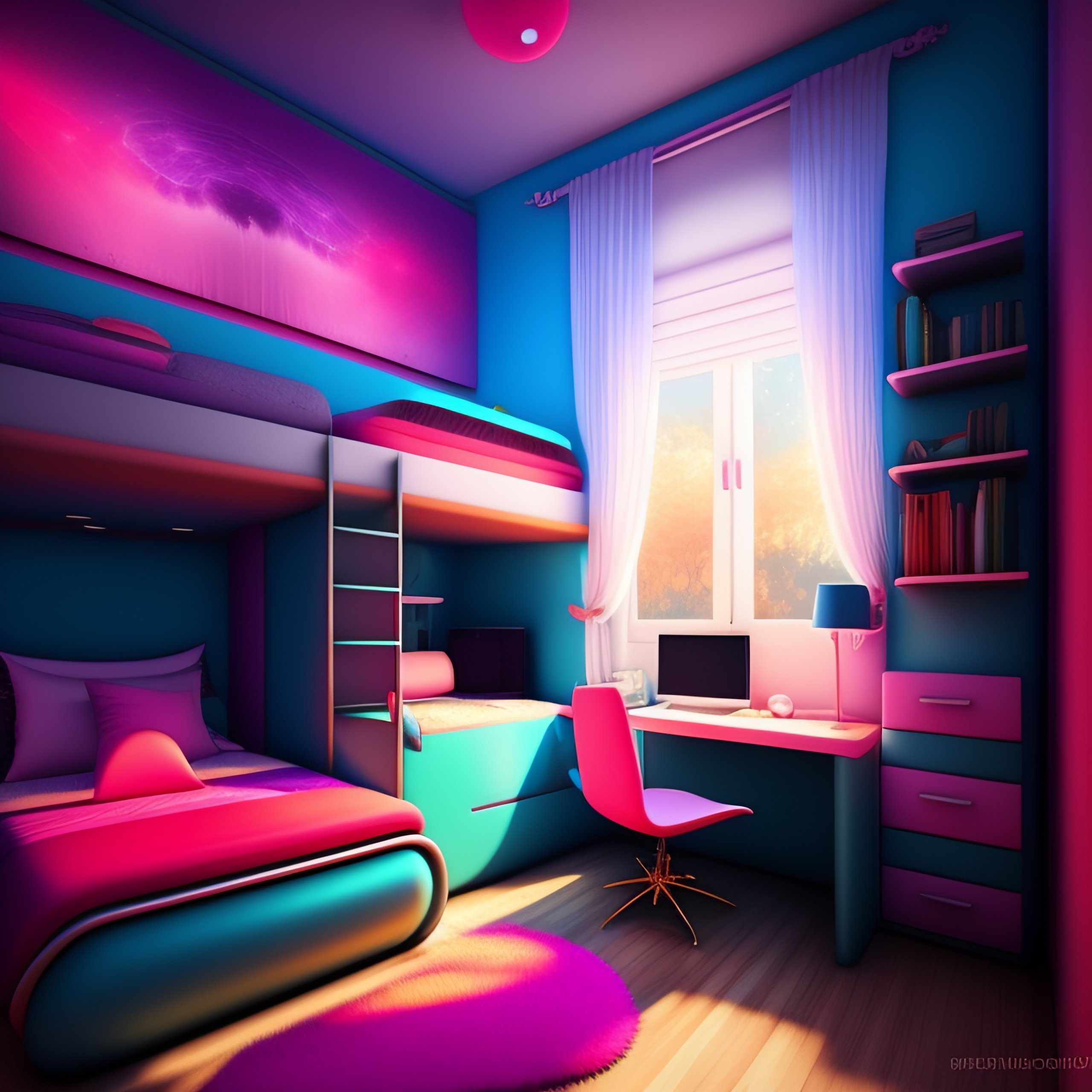 Lexica - A messy gamergirl bedroom, concept art, vibrant art style ...