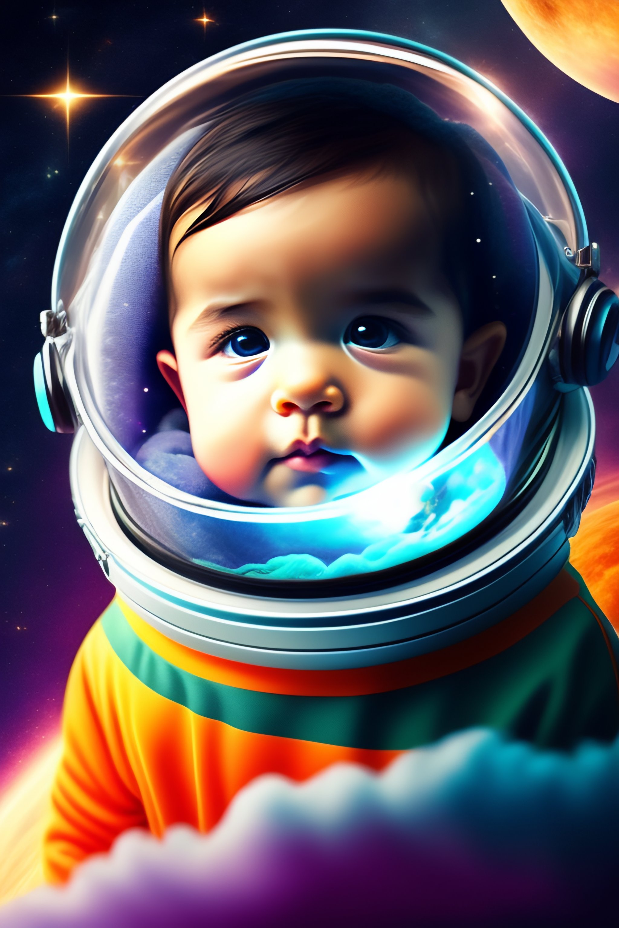 Lexica - Cute baby in space