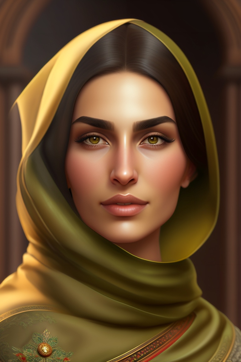 Lexica - An adult woman with a round face, full wheatish green skin, of ...