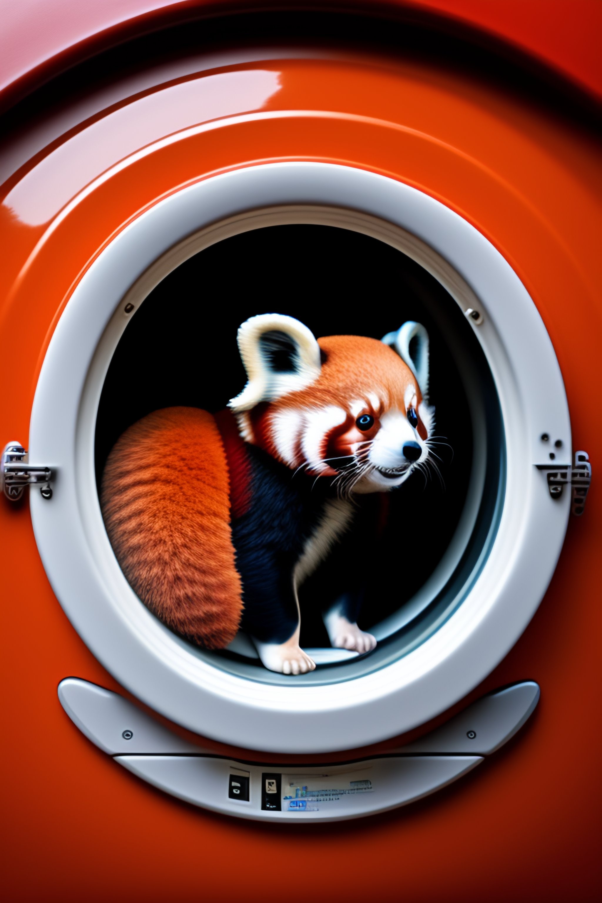 Lexica - Red panda in washing machine