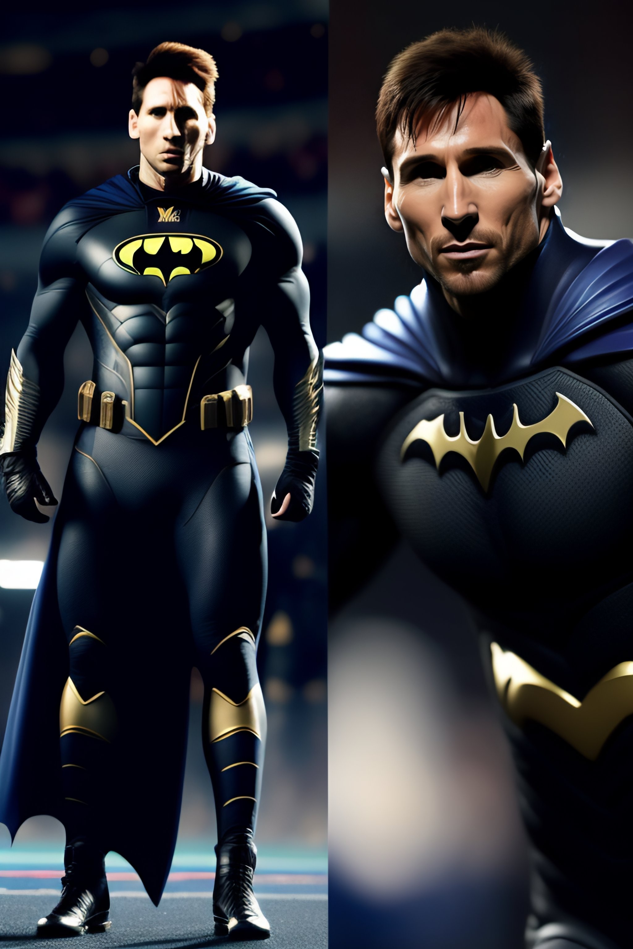 Lexica - Lionel Messi as bruce wayne with batsuit in batman movie, full ...