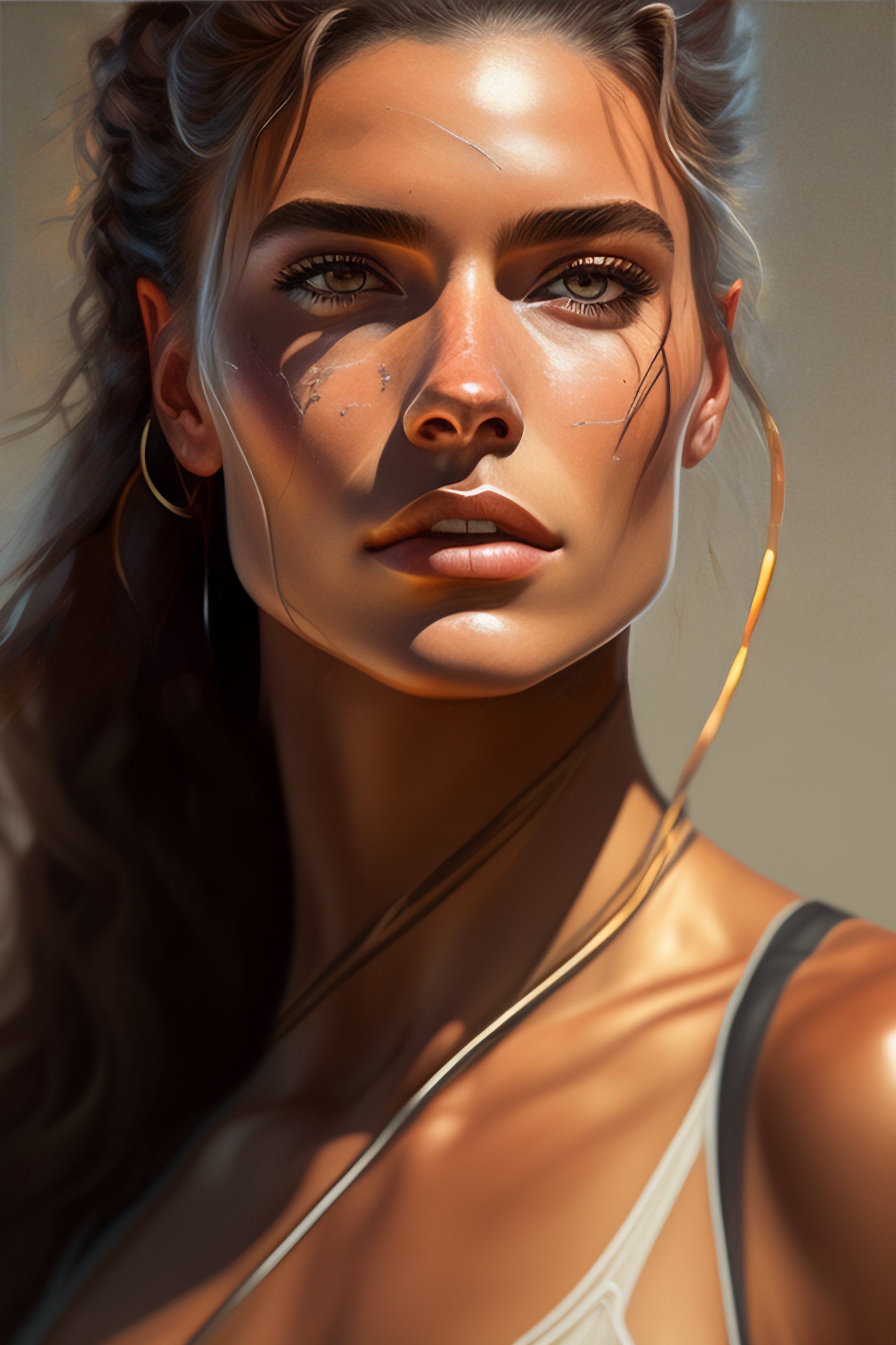 Lexica - Portrait of a camila giorgi, copper wires, visible scars and ...