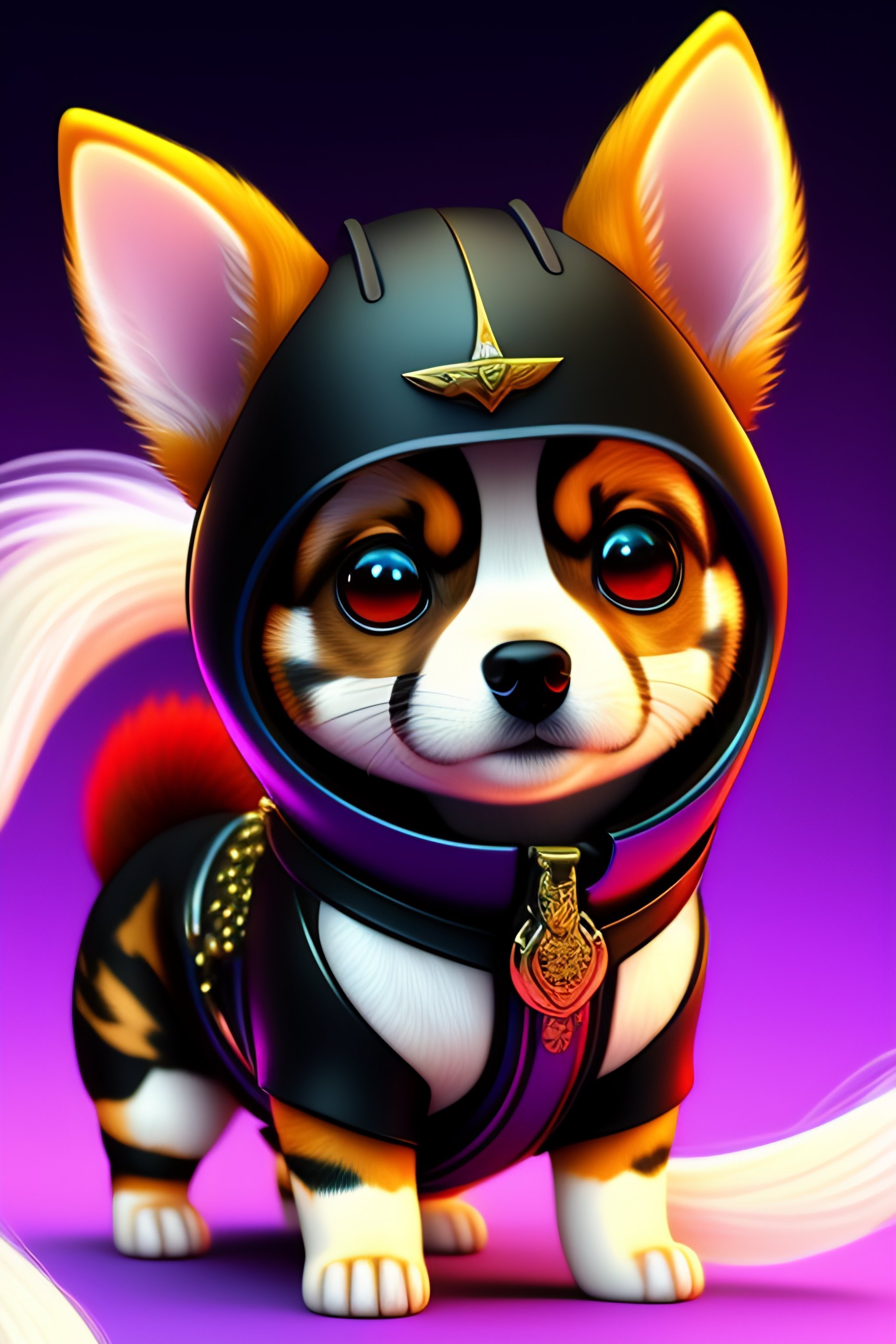 Lexica - Pocket cute warrior dog, cyberpunk, kwaii, anime, manga, comic