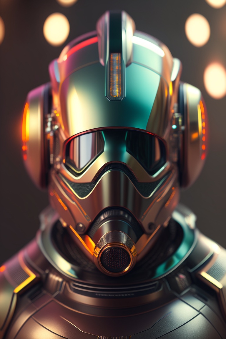 Lexica - Cybernetic mask made out of glass with top body, futuristic ...