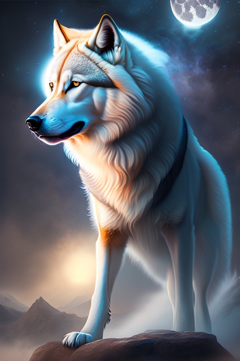 Lexica - Capture the essence of a fierce white wolf snarling, with the ...