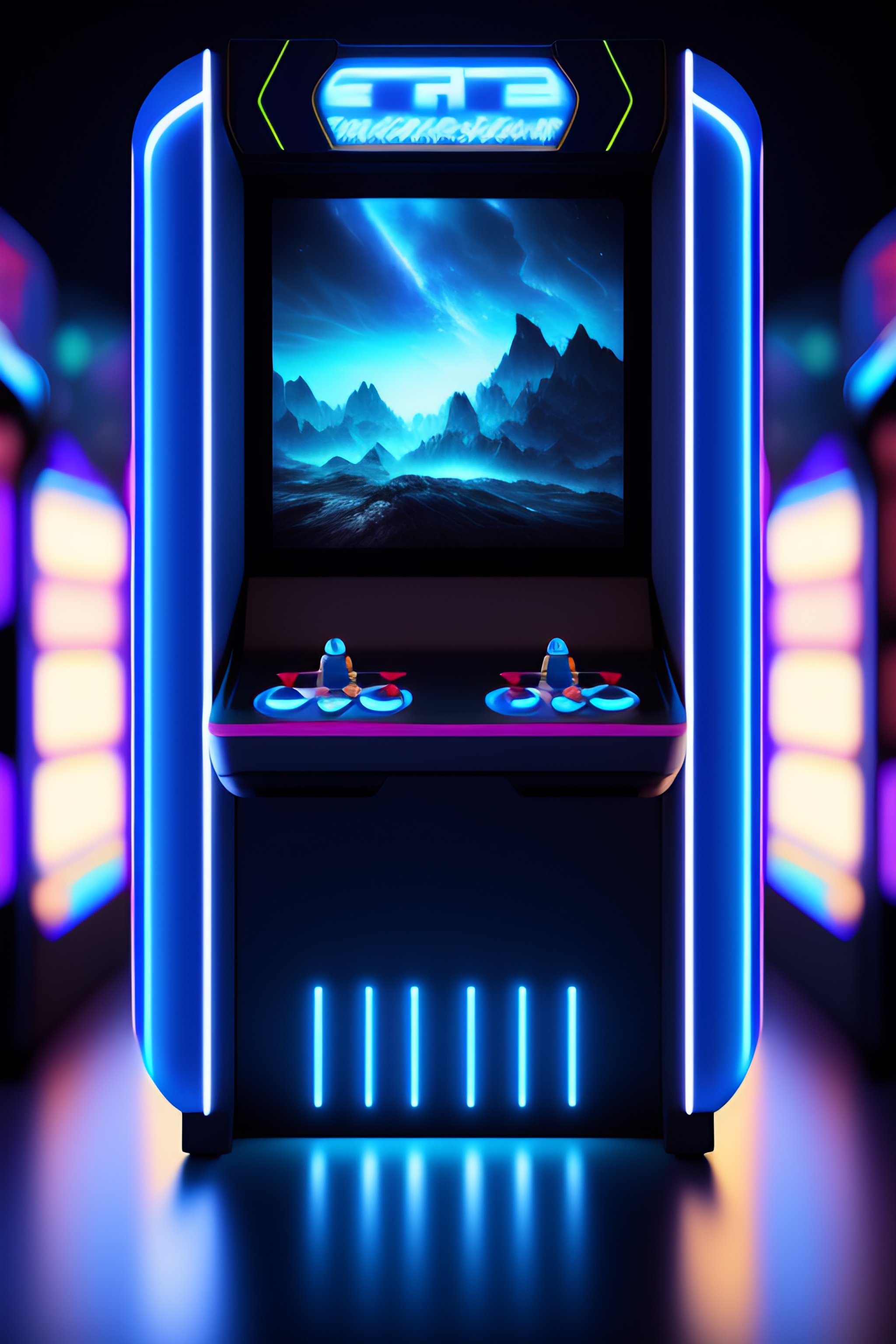Lexica - Black Futuristic arcade cabinet, with a circuit boards on the ...