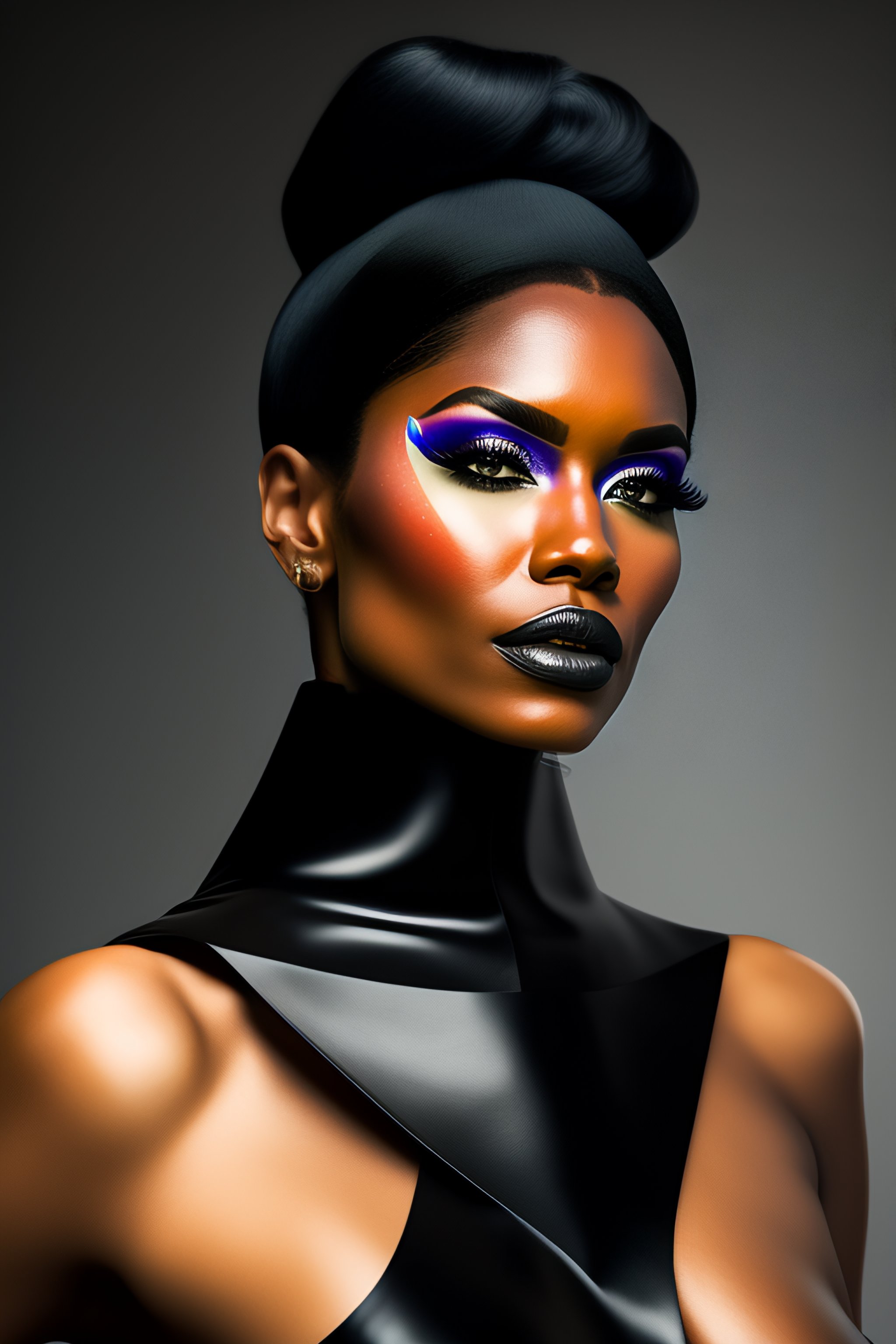 Lexica - Woman transformed in black latex