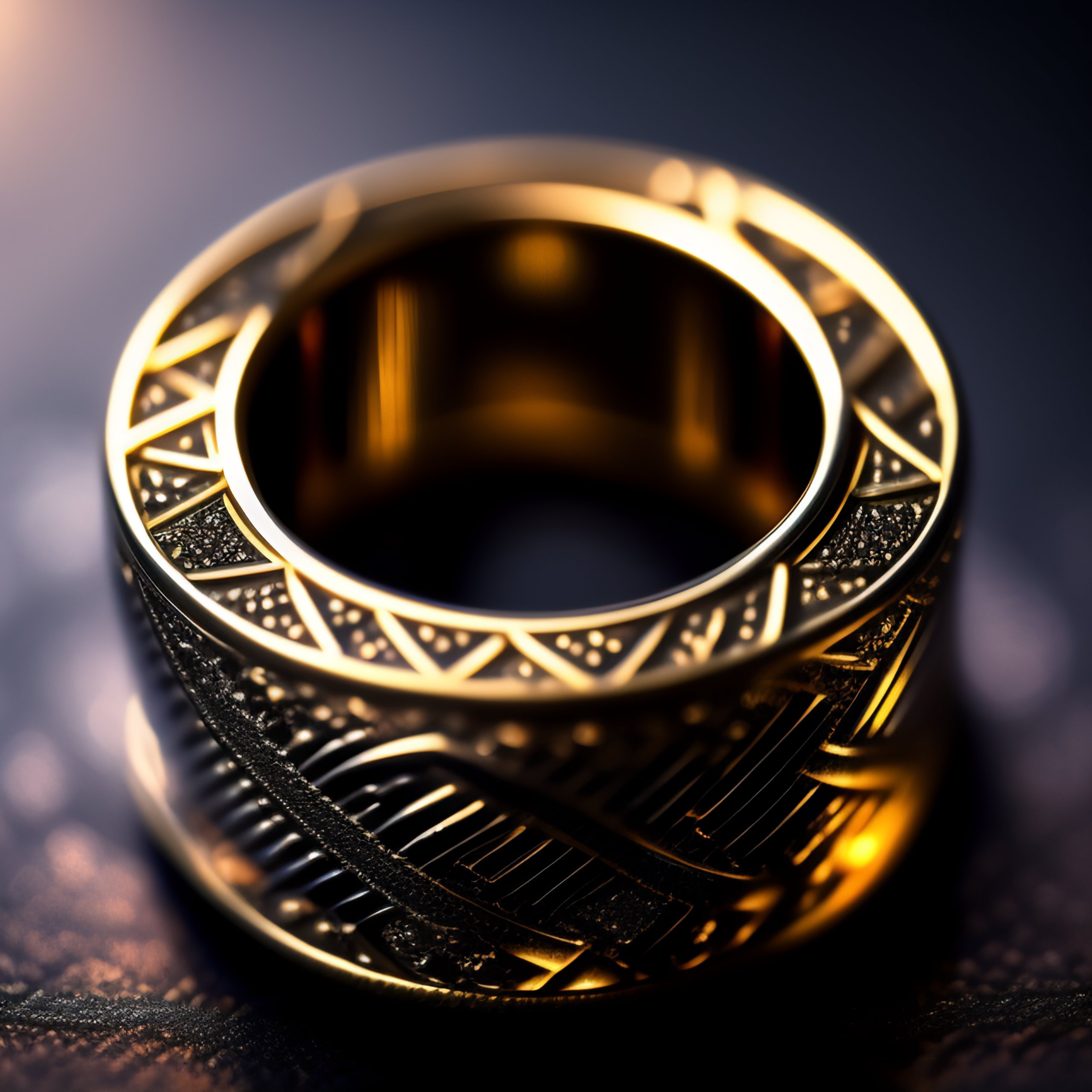 Lexica - Intricate design on cyberpunk man's ring, metallic silver ...