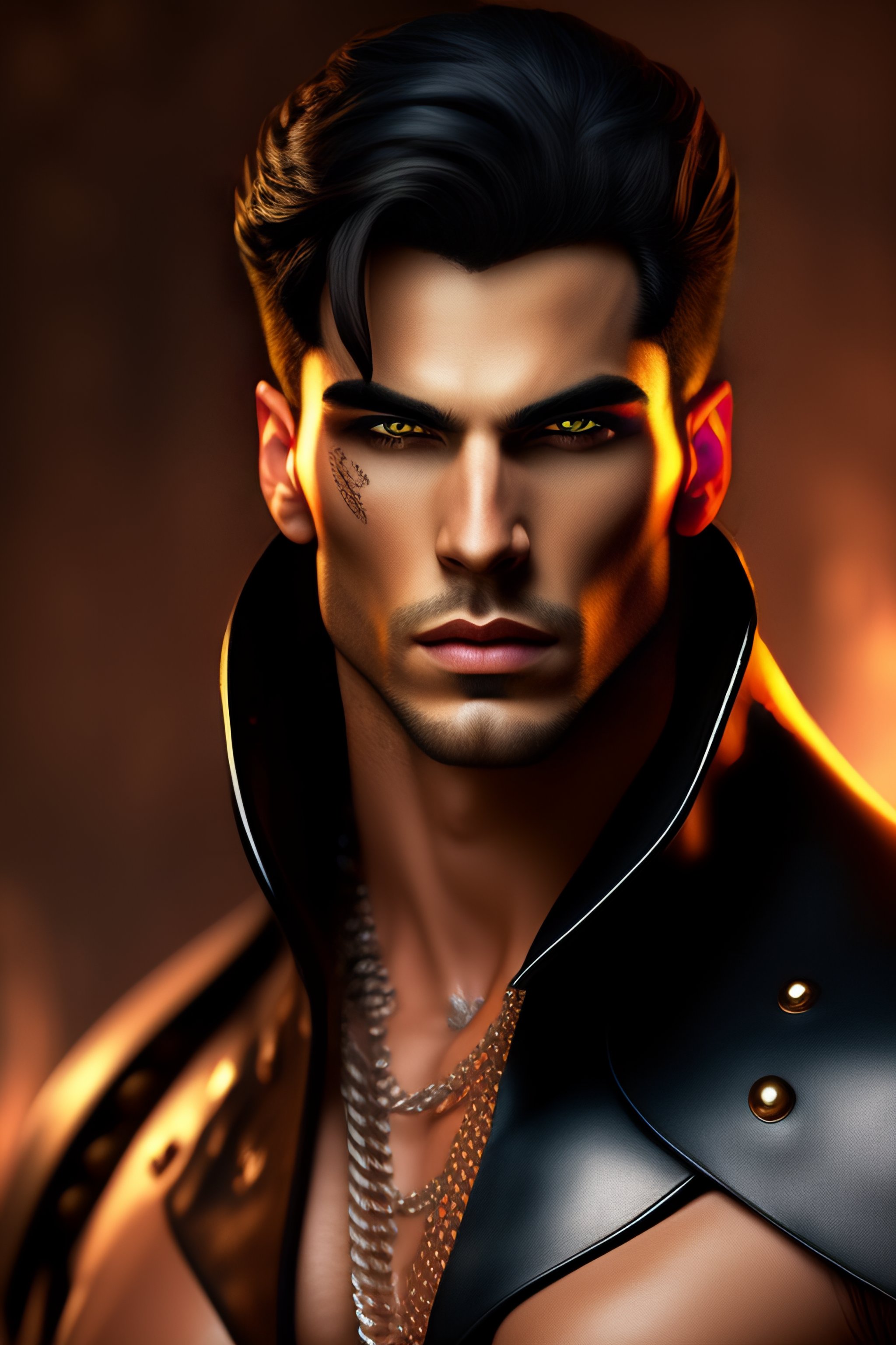 Lexica - Portrait of athletic male vampire, gorgeous, detailed face ...