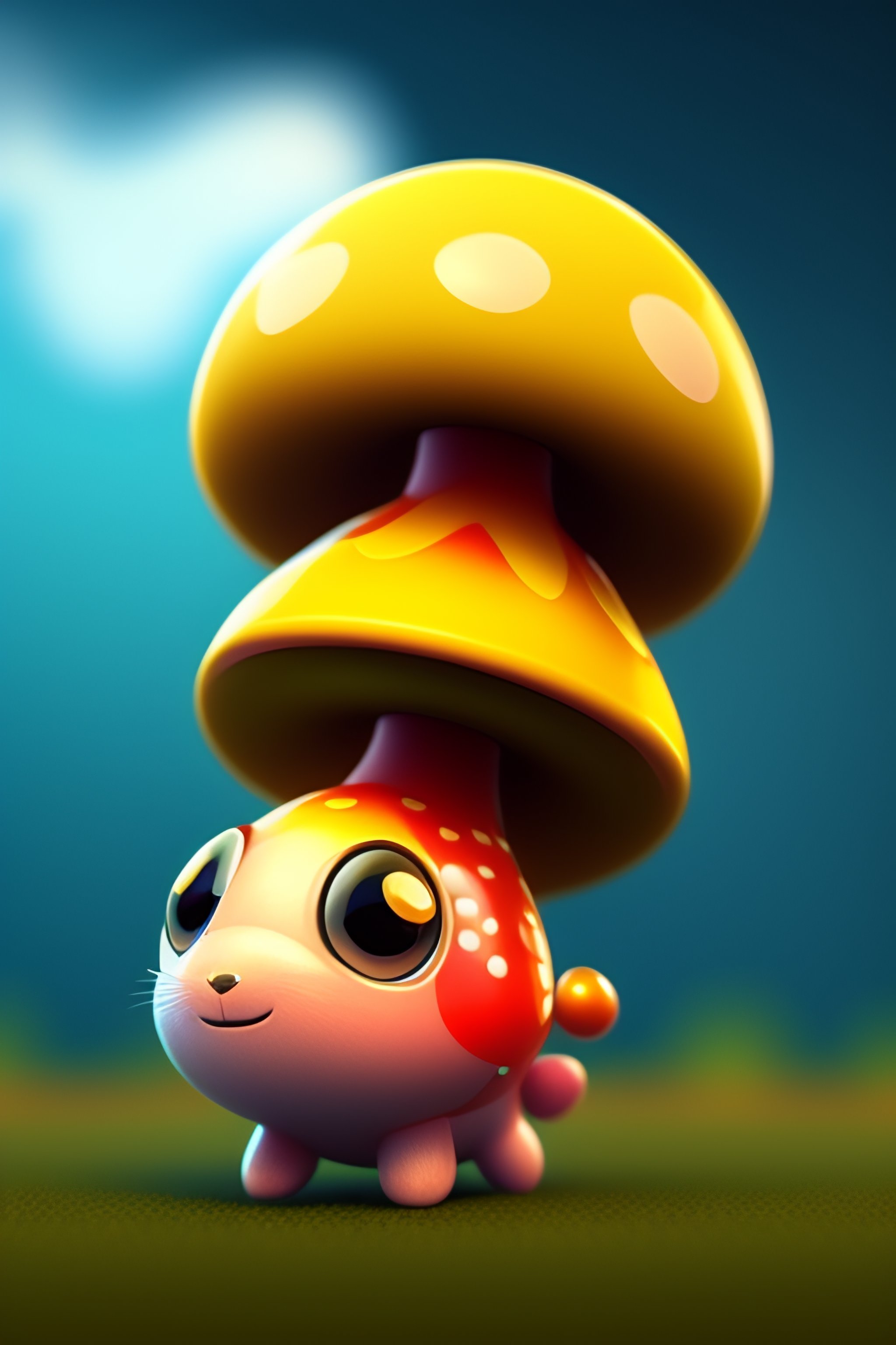 Lexica - A cute mushroom game character