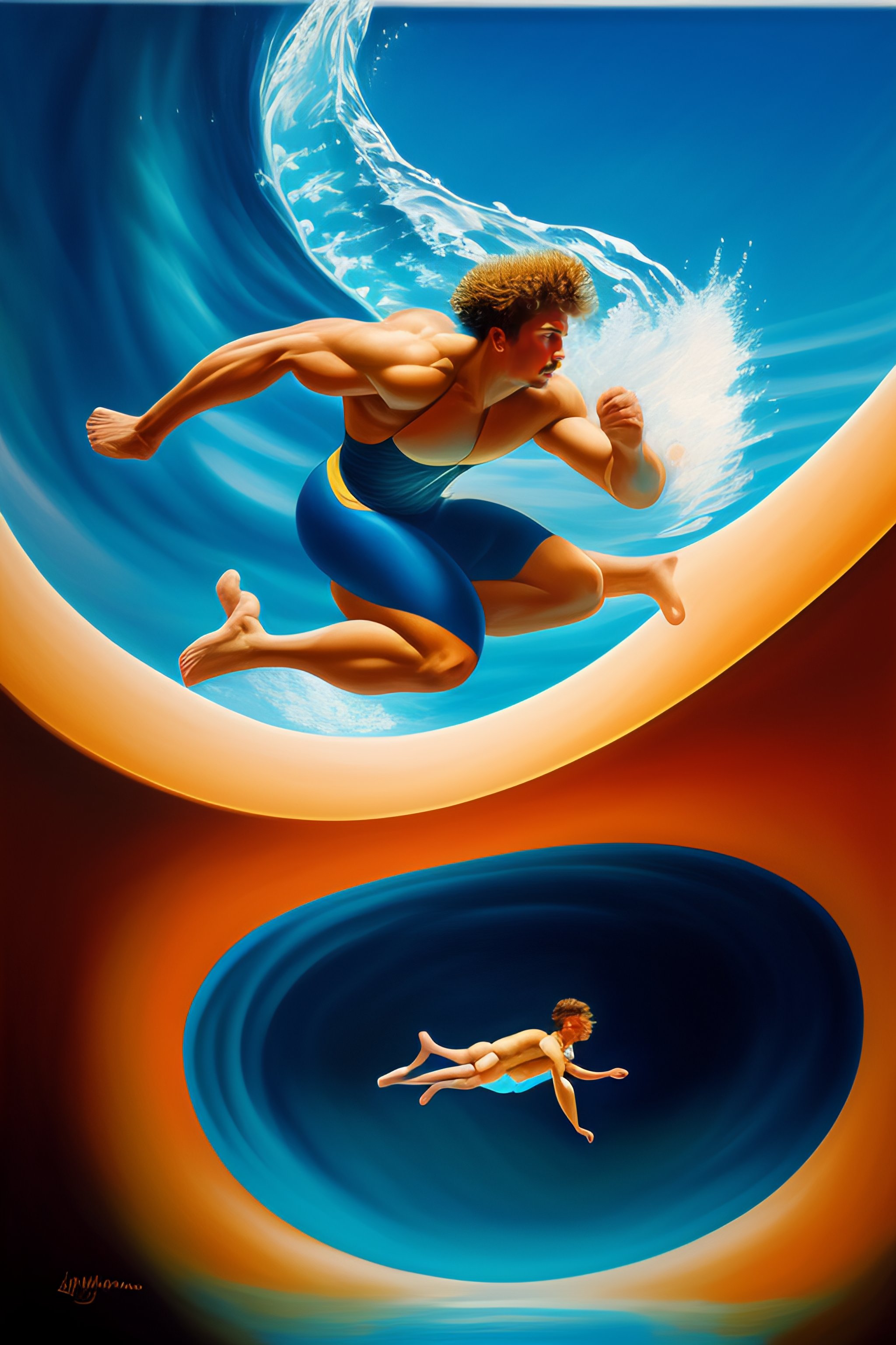 Lexica - A male athlete jumps from a low jump into a pool of ideas ...