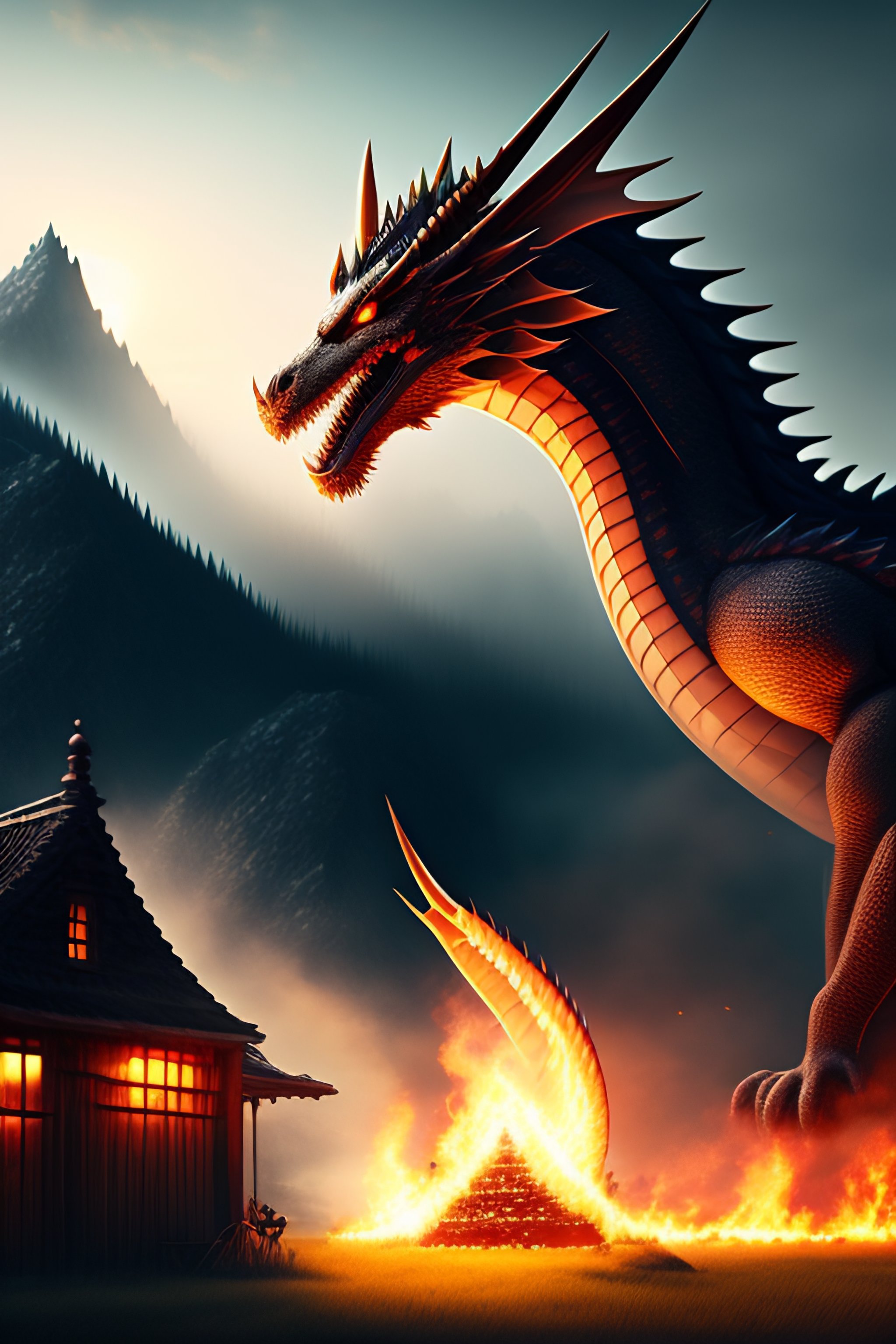 Chinese Dragon Breathing Fire