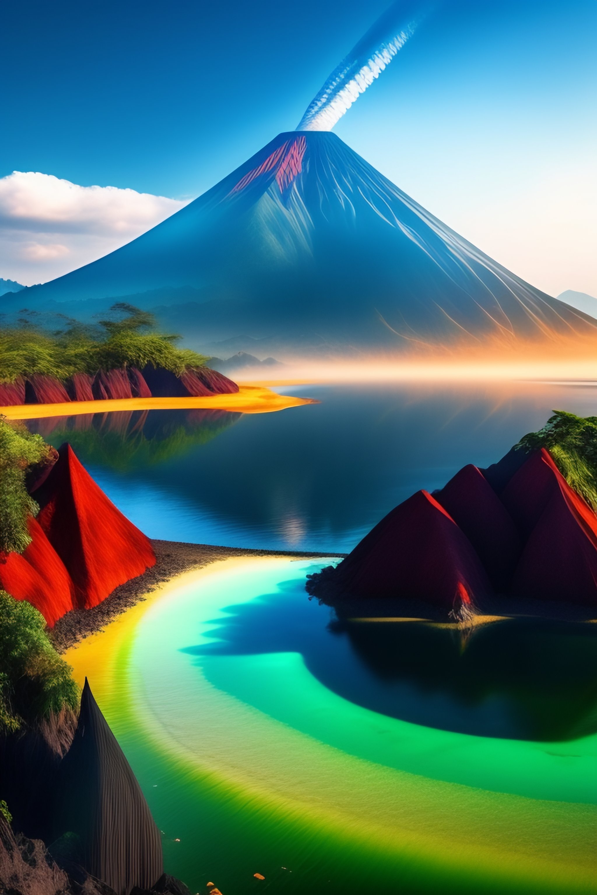 Lexica - Indonesia volcano beautiful scenarios