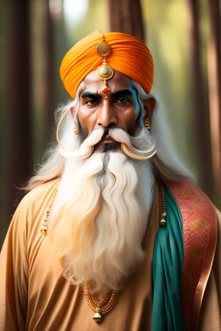 Lexica - Indian hindu dharm sadhu white long beard looking his front ...