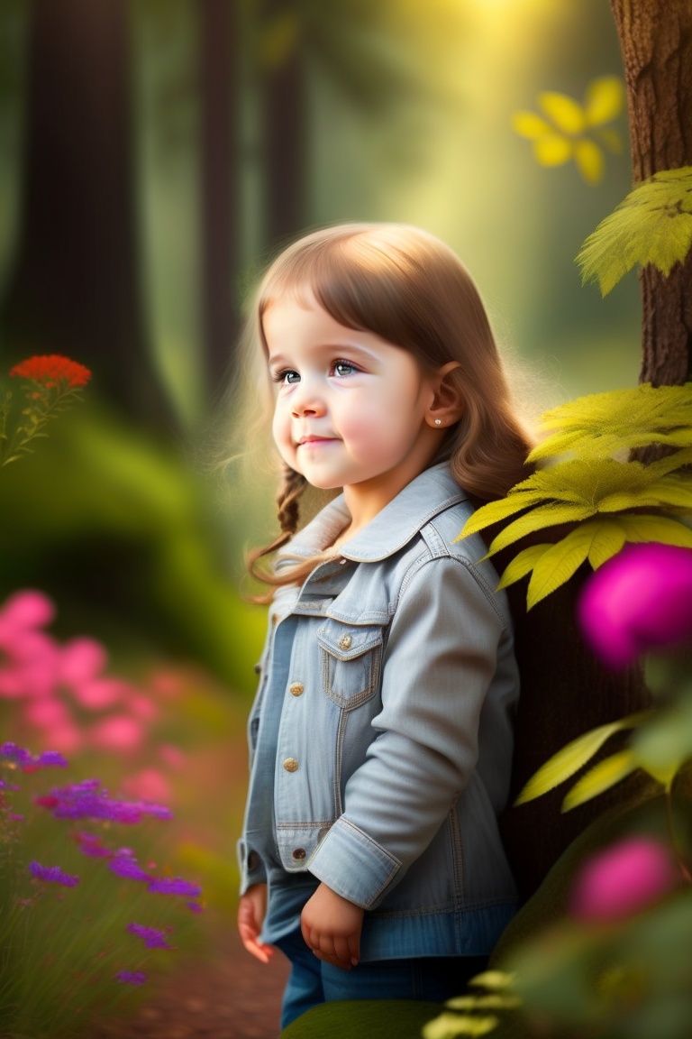 Lexica - A little girl in nature: Depict a girl immersed in a natural ...