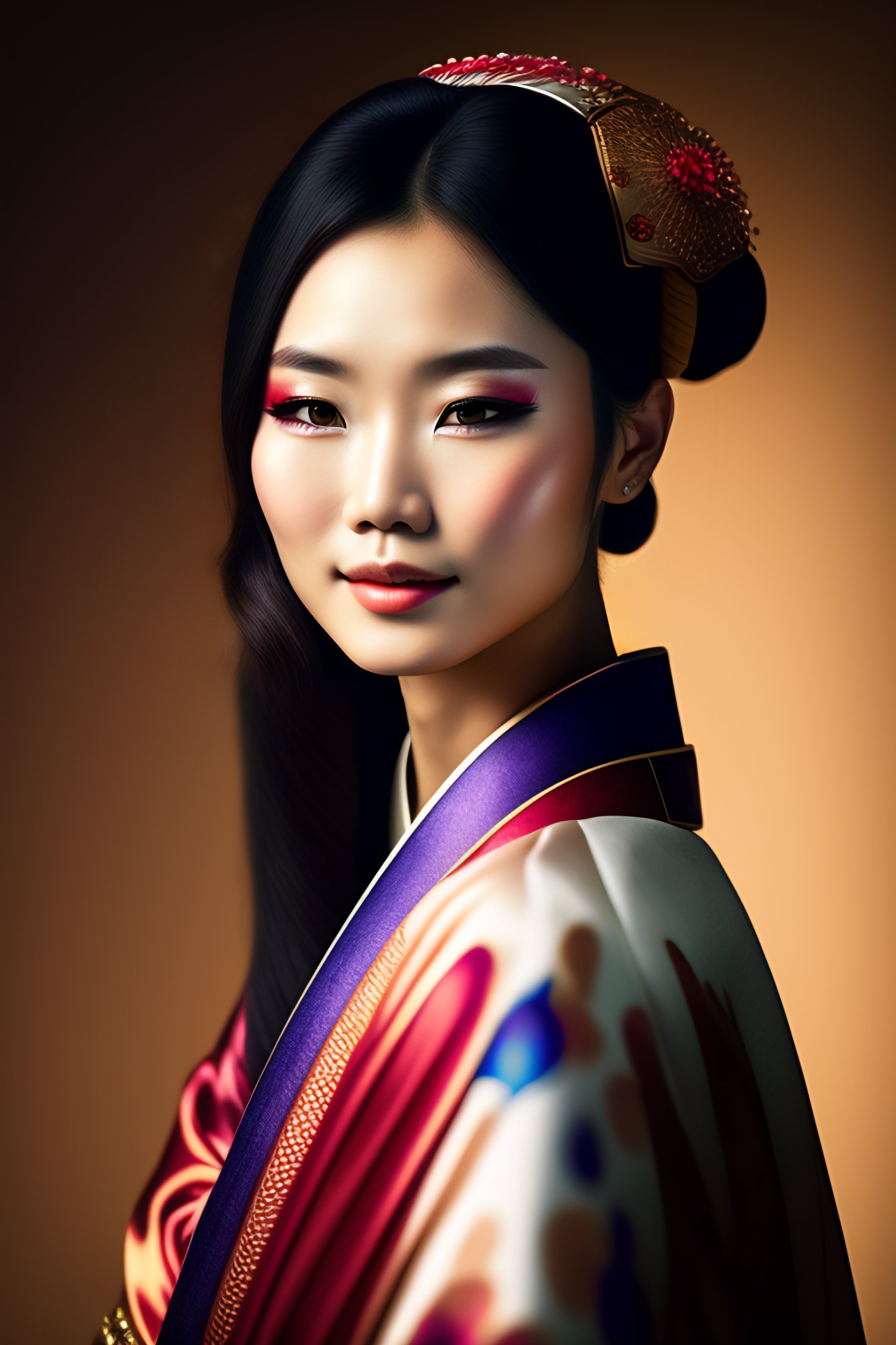 Lexica - Portrait of a stunningly beautiful, young, japanese geisha ...