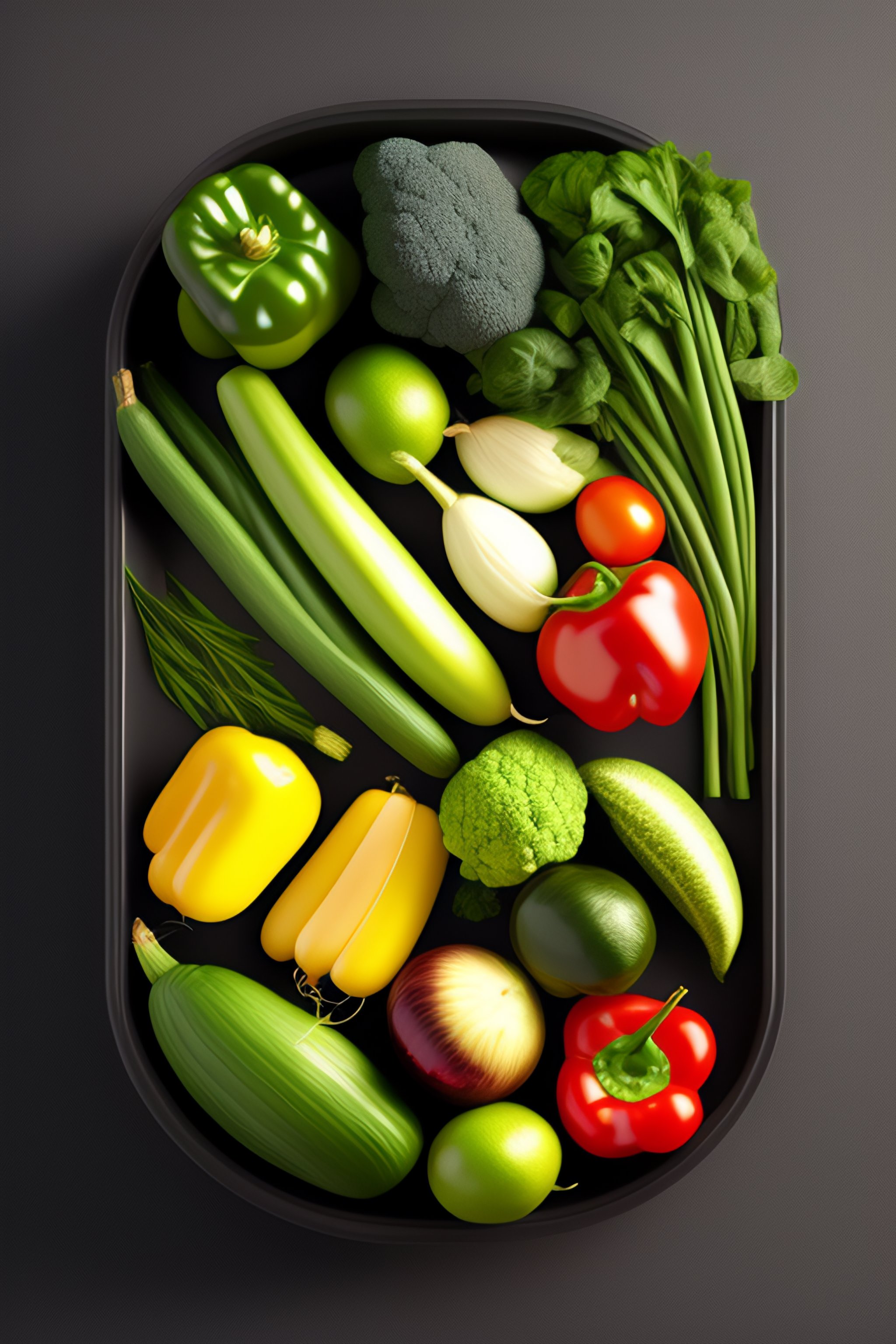 Lexica - Vegetables, game asset, top down, centered, plain background