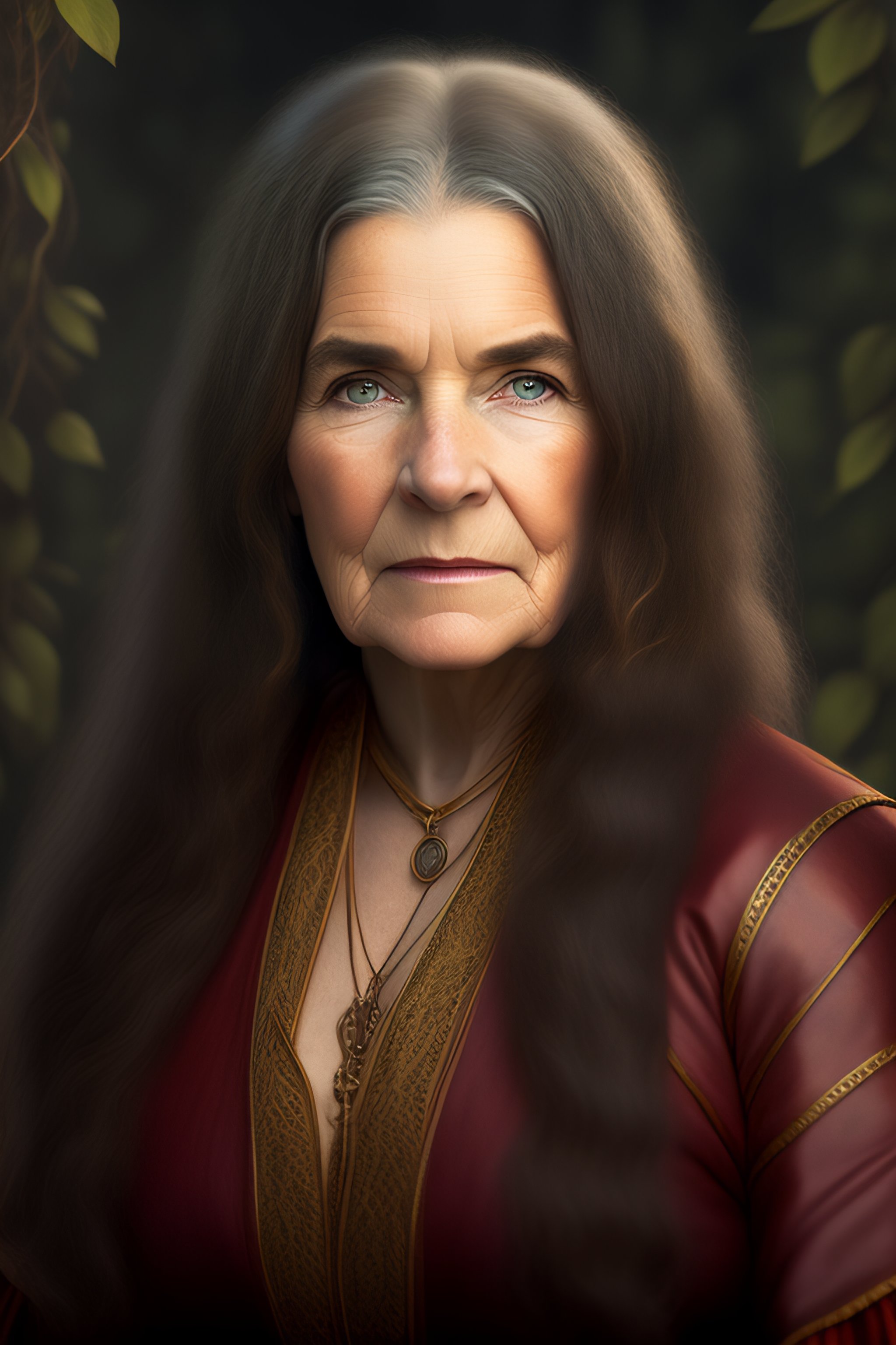 Lexica - Portrait of a old halfling witch with little hair and pale ...