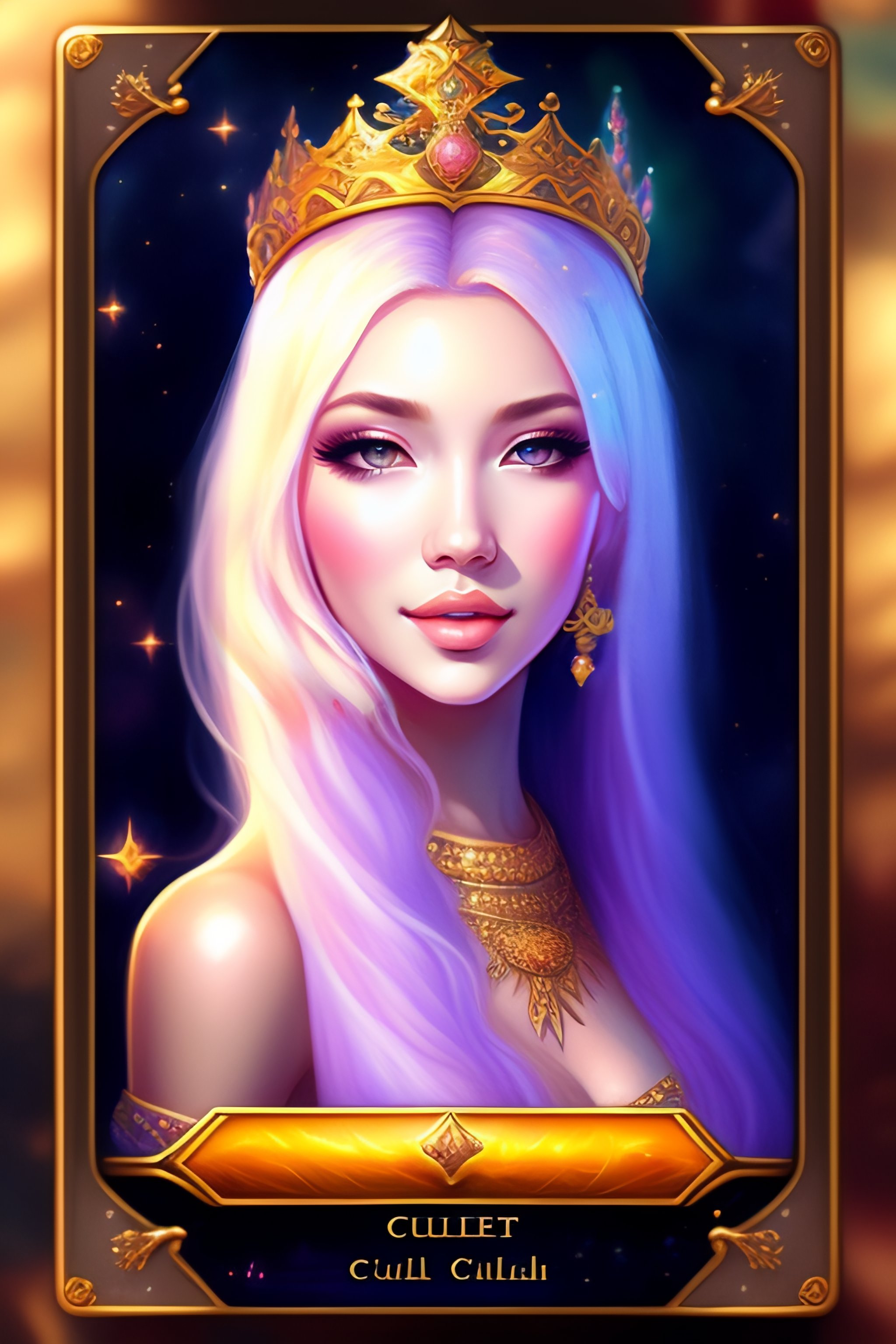 Lexica - Cute Ethereal Queen, culdcept, trading cards,oil painting style