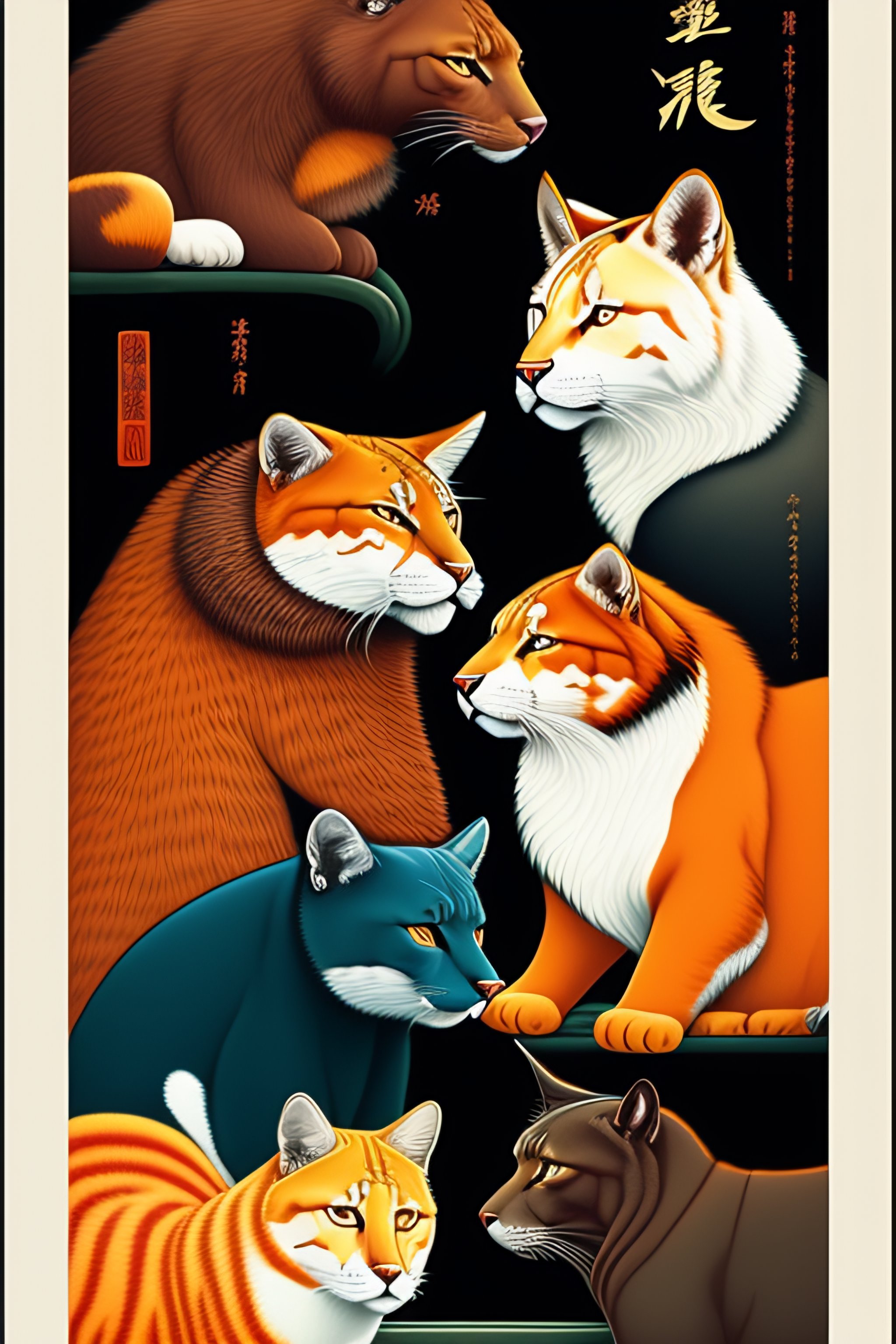 Lexica - A group of animals that are on top of each other, a poster by ...