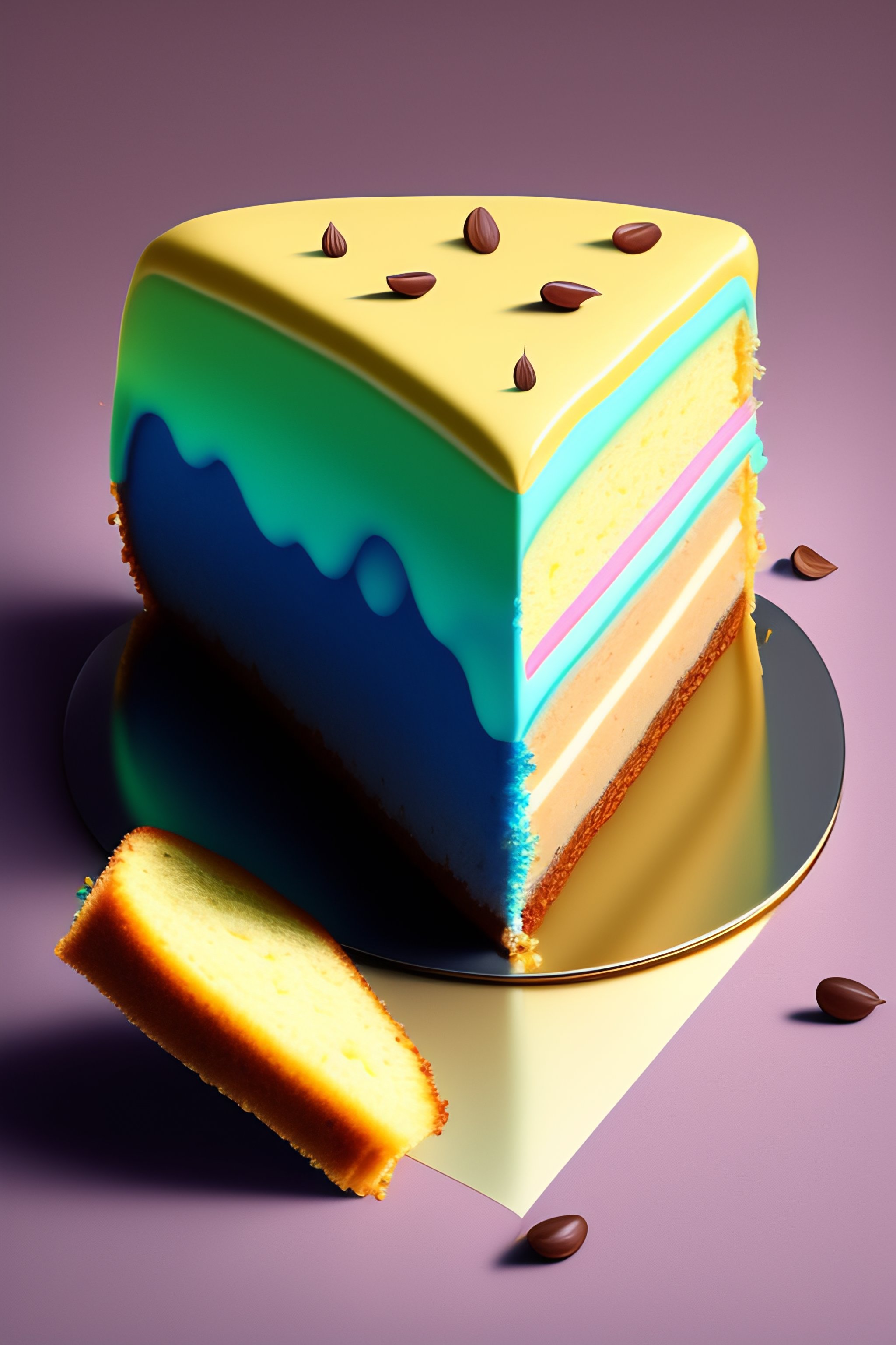 Lexica - A slice of cake in a corner and lines and arrows on the sides