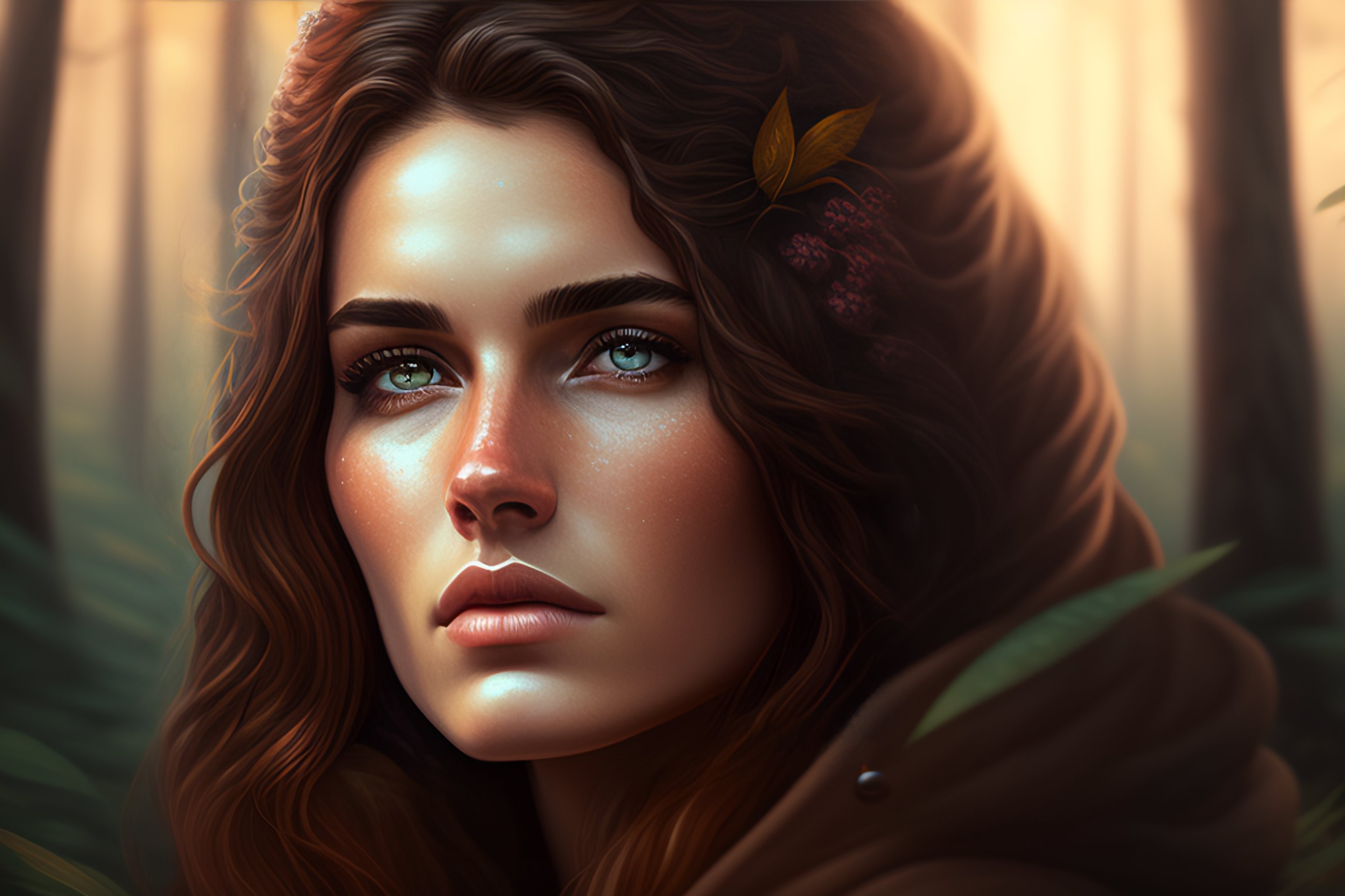 Lexica - Sad woman wilderness, sad, angry, deep woods, brown hair ...