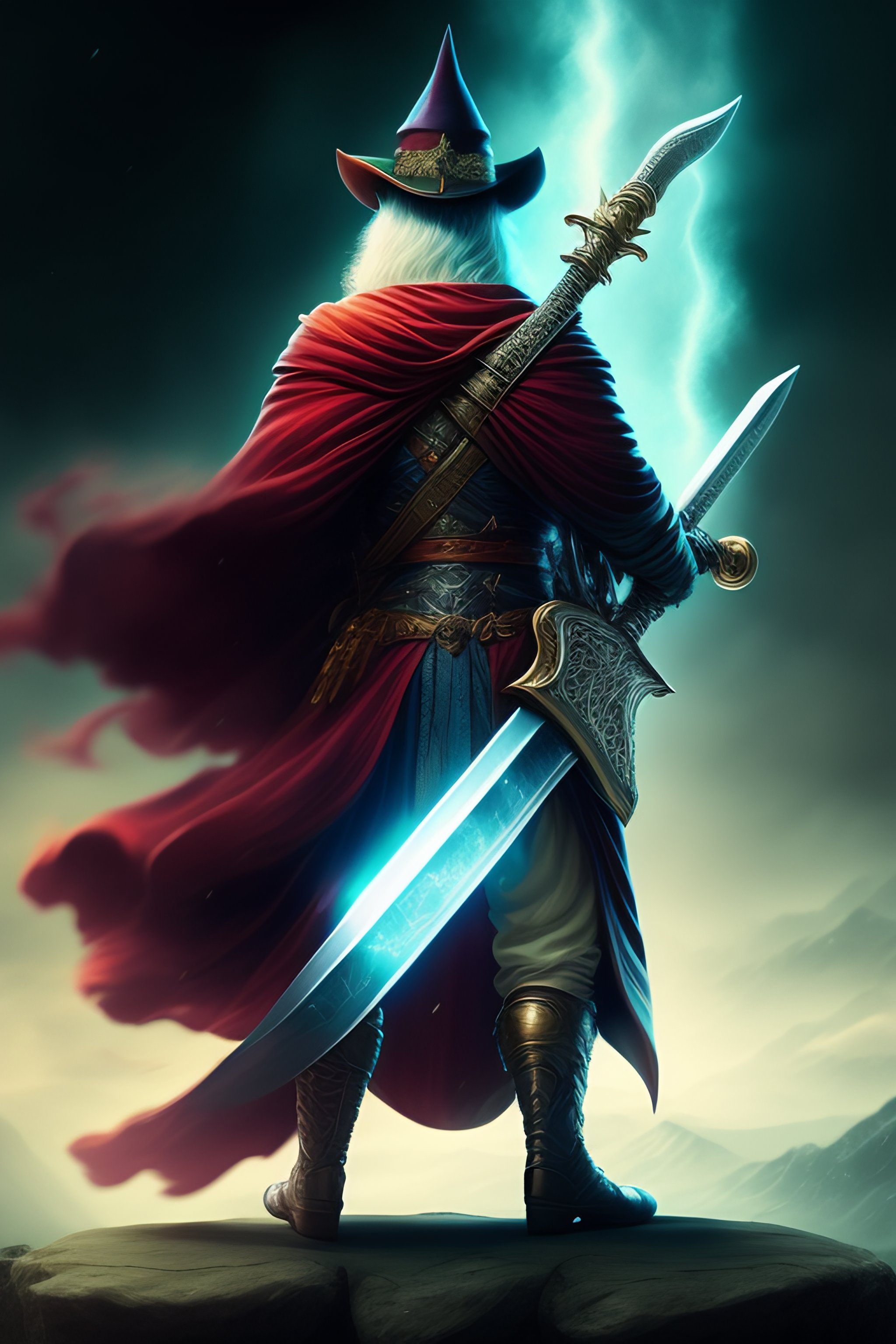 Lexica - Wizard with book in left and sword right hand